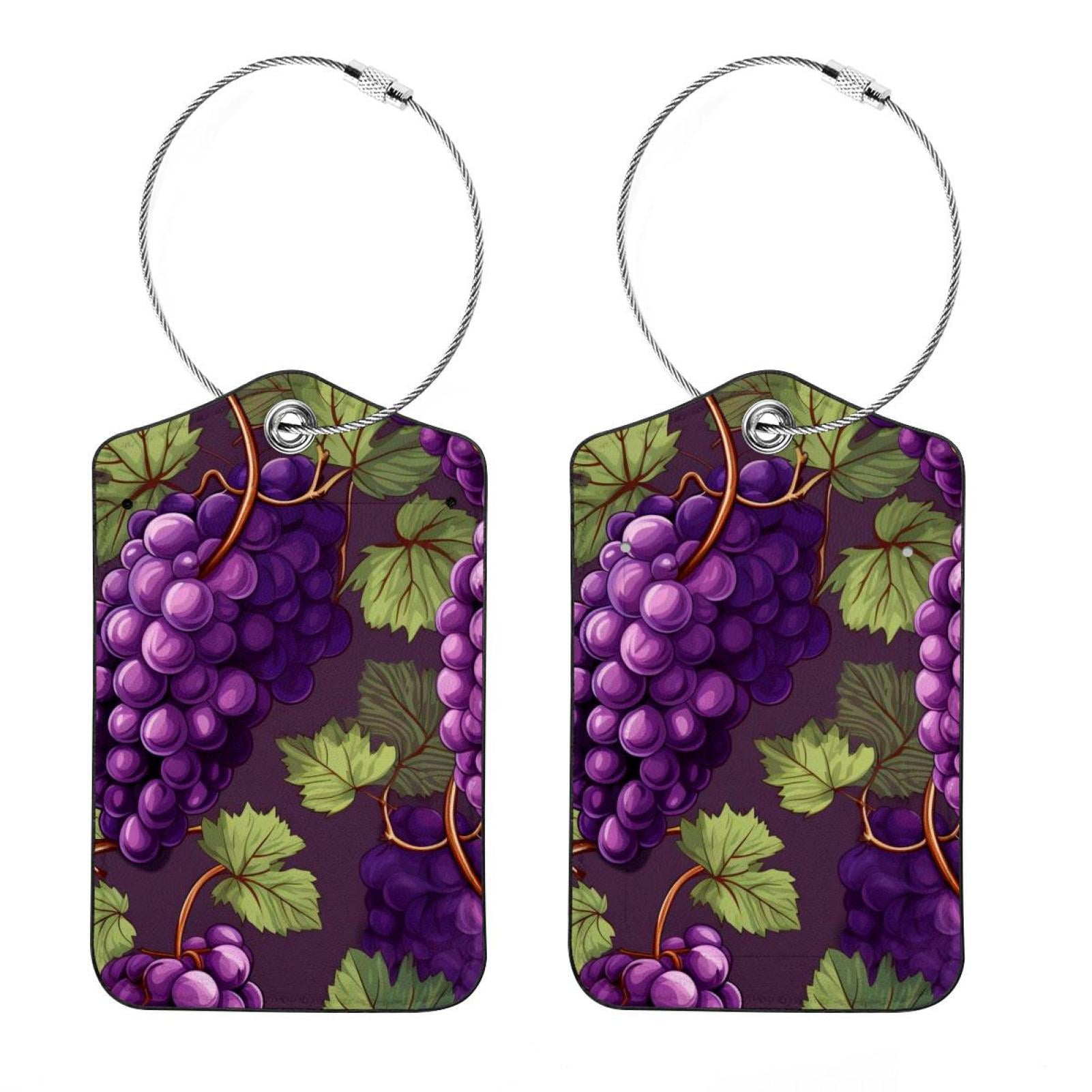 2 Pack of Grape Luggage Tags for Adults Teens,Travel Bag Suitcase ...