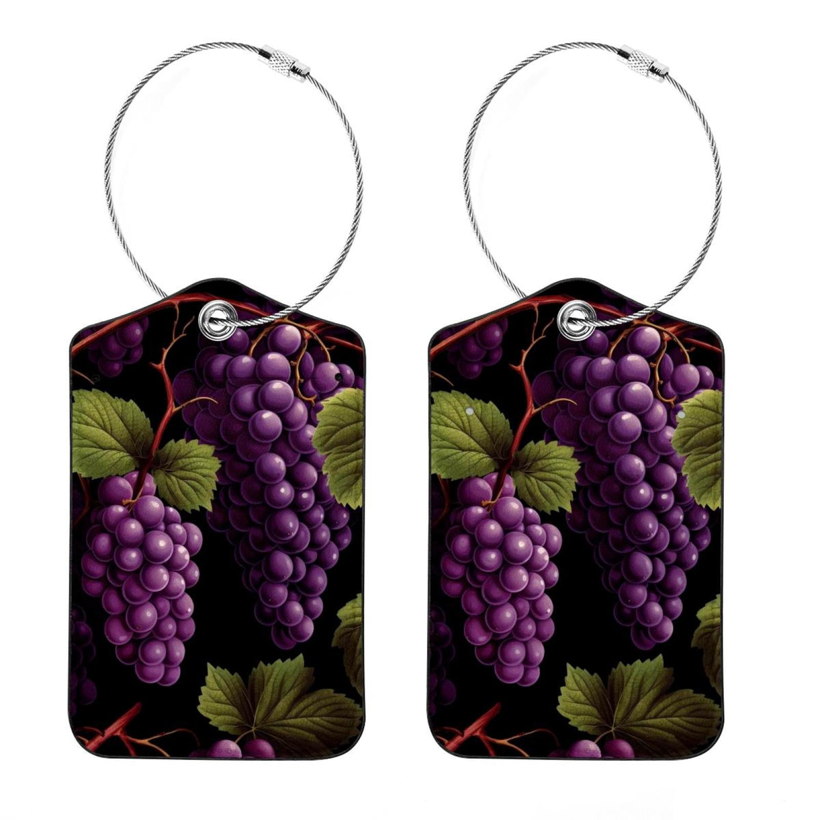 2 Pack of Grape Luggage Tags for Adults Teens,Travel Bag Suitcase ...