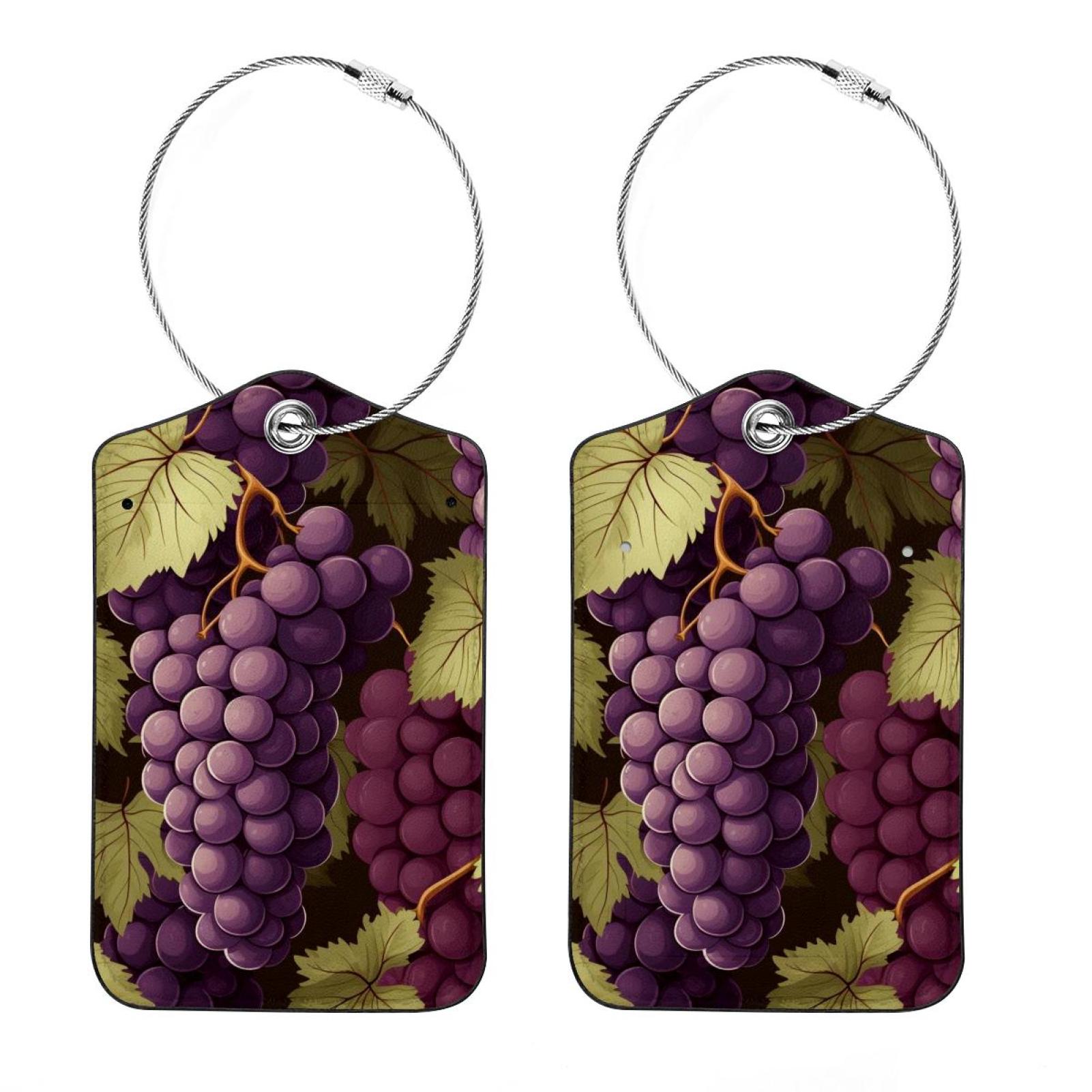2 Pack of Grape Luggage Tags for Adults Teens,Travel Bag Suitcase ...