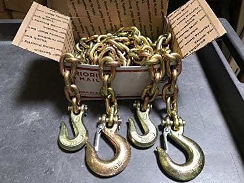 2-Pack of Heavy Equipment Flatbed Binder Chains with Clevis Grab or ...