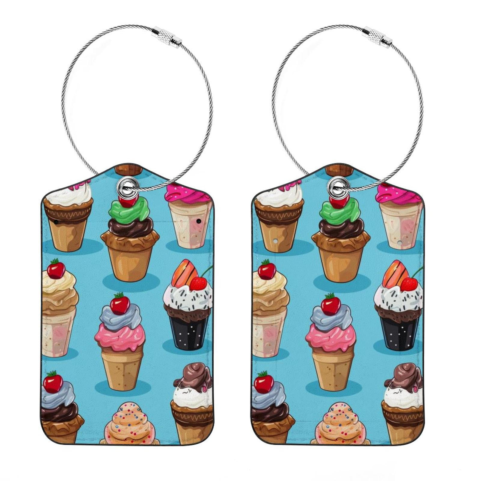 2 Pack of Ice Cream Luggage Tags for Adults Teens,Travel Bag Suitcase ...