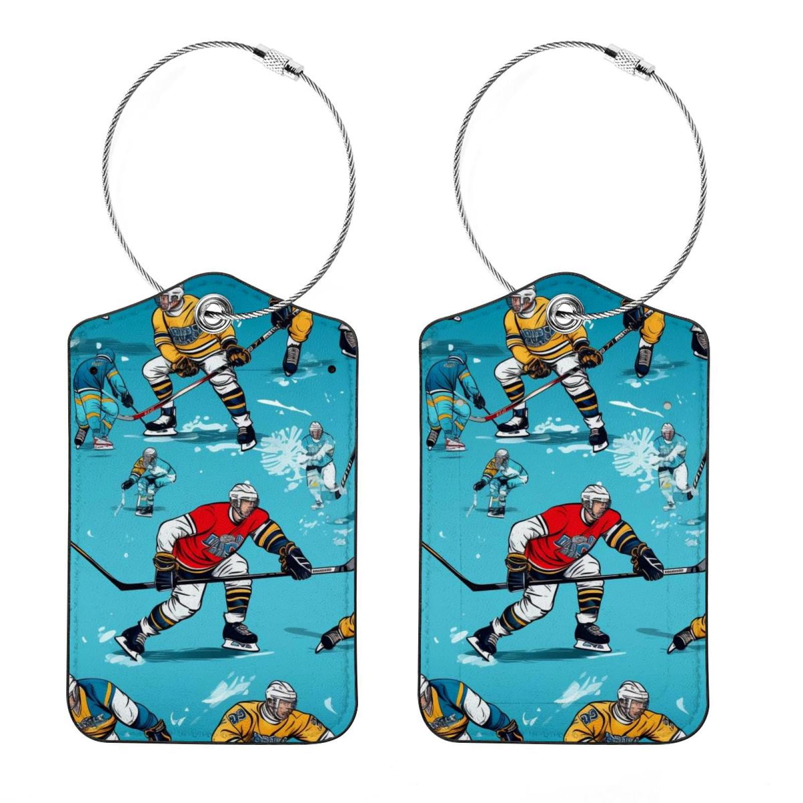 2 Pack of Ice Hockey Luggage Tags for Adults Teens,Travel Bag Suitcase ...