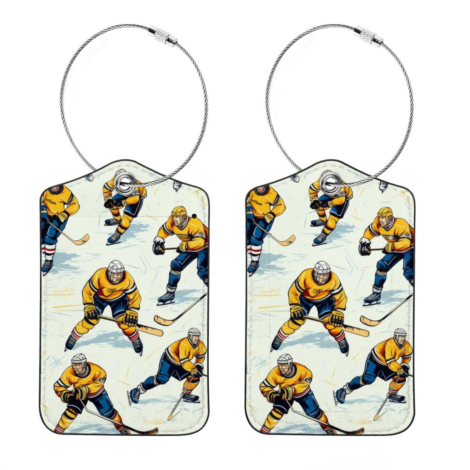 2 Pack of Ice Hockey Luggage Tags for Adults Teens,Travel Bag Suitcase ...