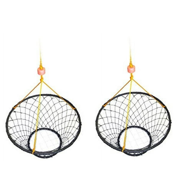2-Pack of KUFA Rubber Wrapped Steel Ring Crab Trap (Size:ø30) with 50 ...