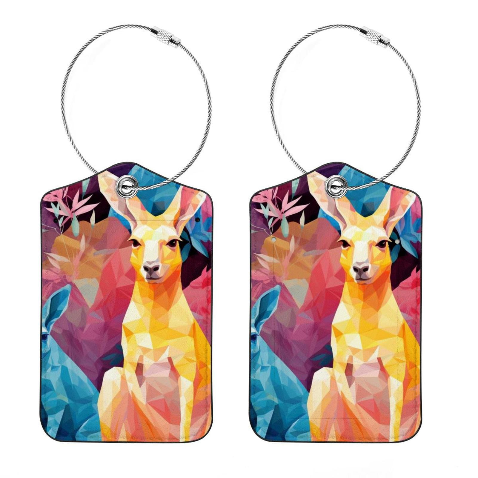 2 Pack of Kangaroo Luggage Tags for Adults Teens,Travel Bag Suitcase ...