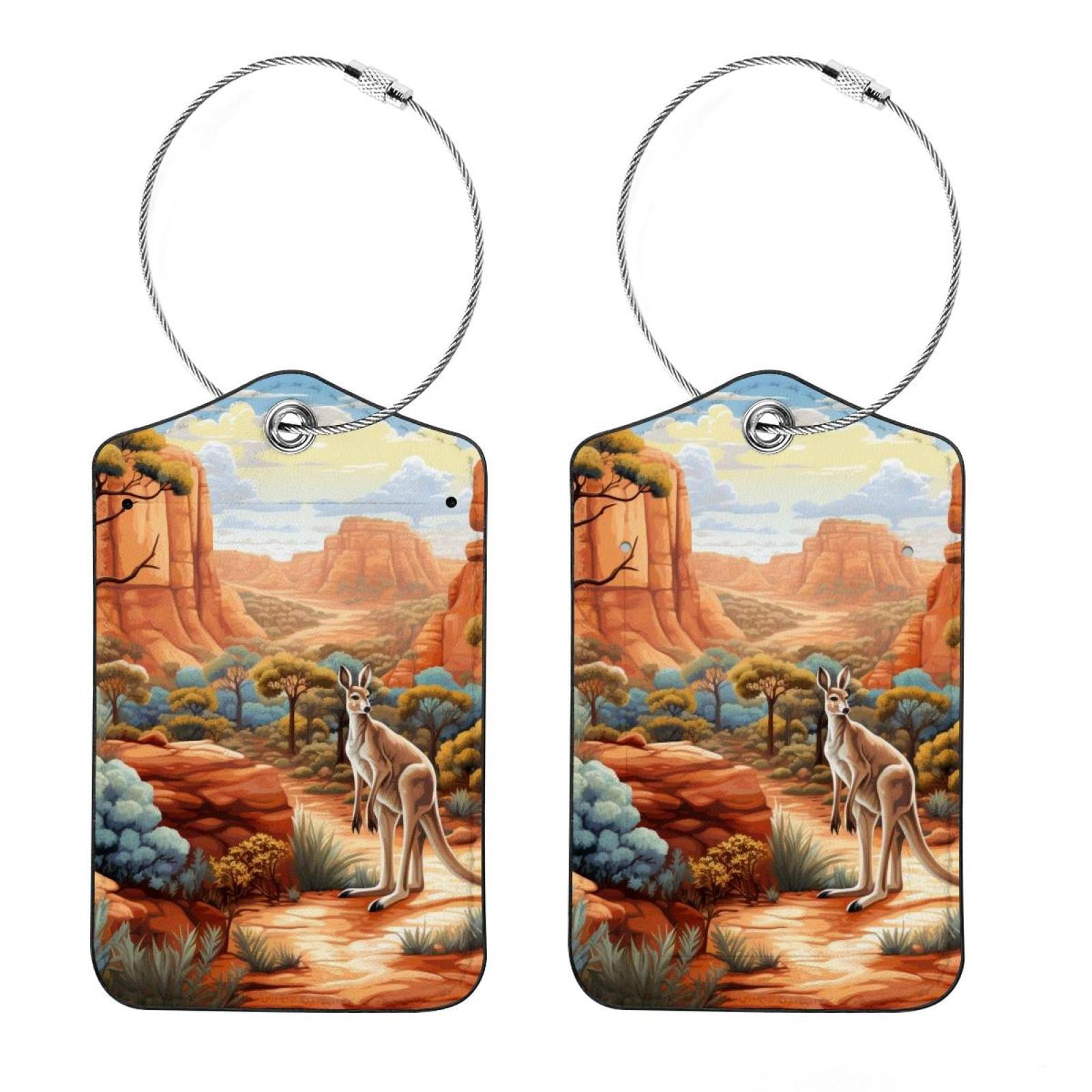 2 Pack of Kangaroo Luggage Tags for Adults Teens,Travel Bag Suitcase ...