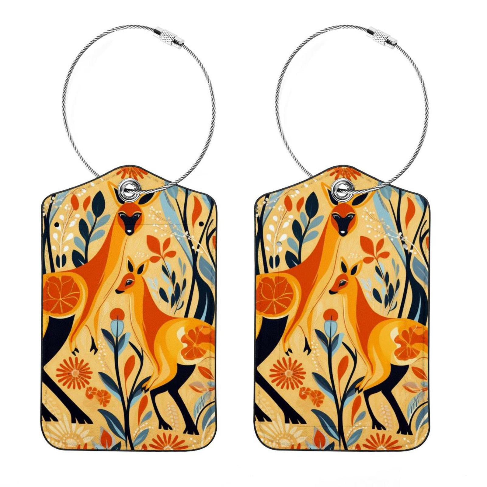 2 Pack of Kangaroo Luggage Tags for Adults Teens,Travel Bag Suitcase ...