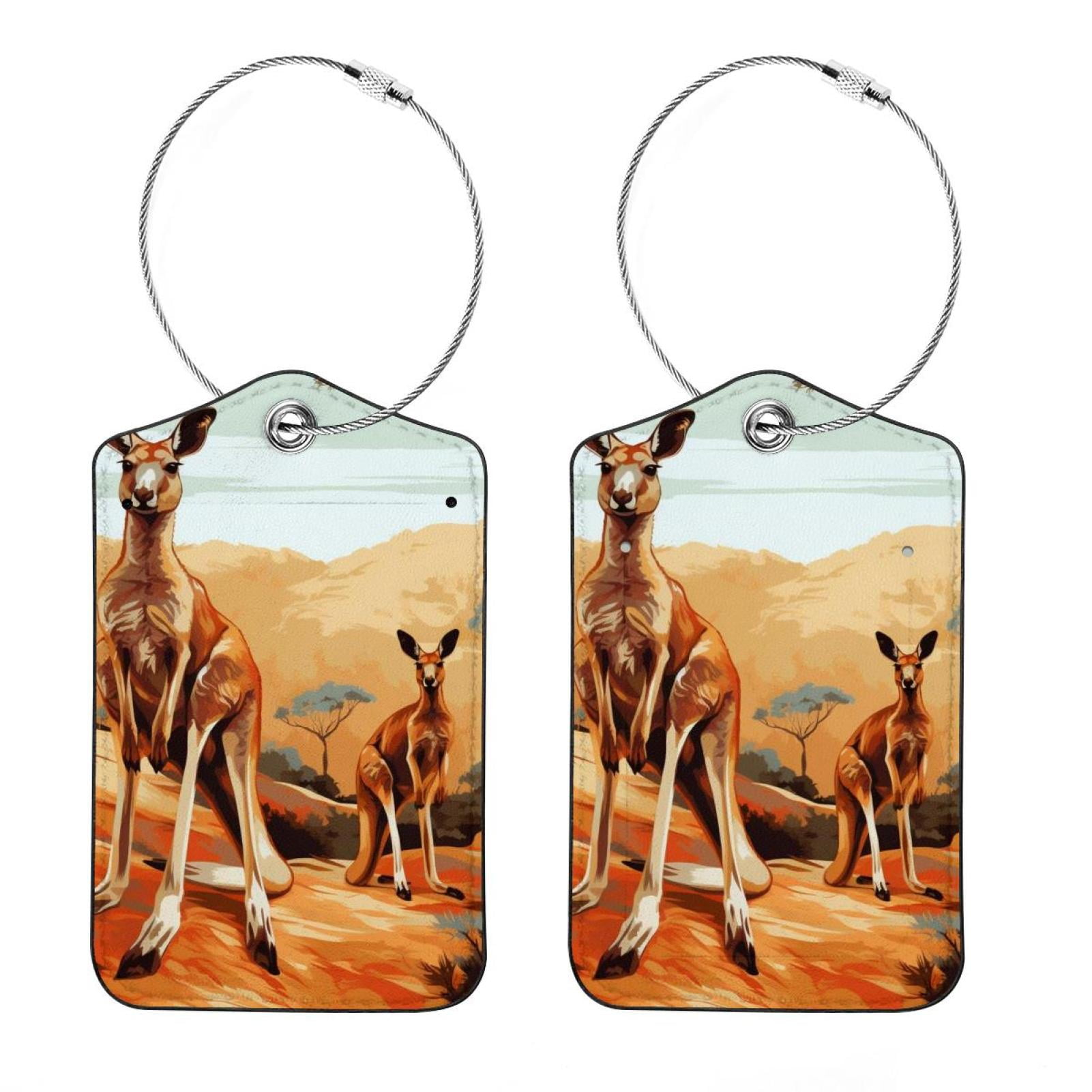 2 Pack of Kangaroo Luggage Tags for Adults Teens,Travel Bag Suitcase ...
