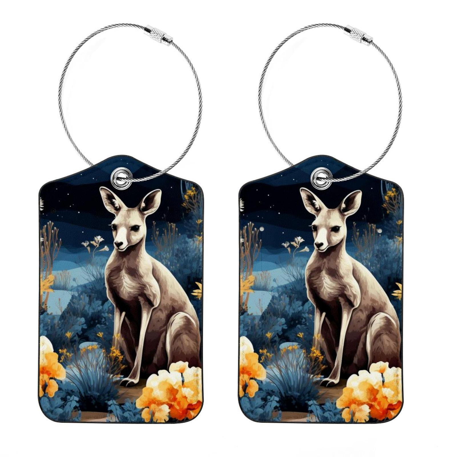 2 Pack of Kangaroo Luggage Tags for Adults Teens,Travel Bag Suitcase ...
