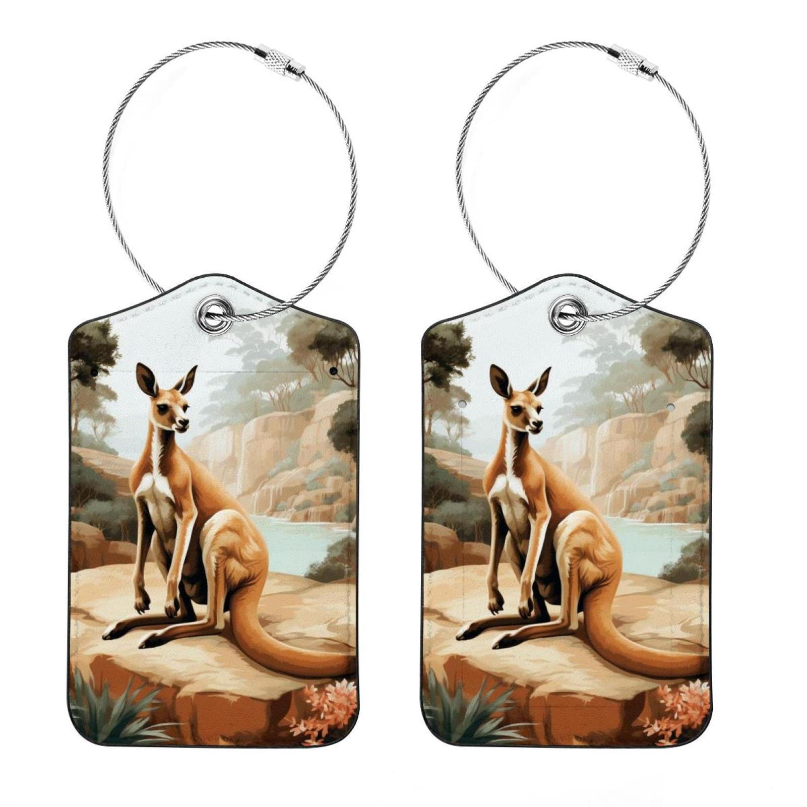 2 Pack of Kangaroo Luggage Tags for Adults Teens,Travel Bag Suitcase ...