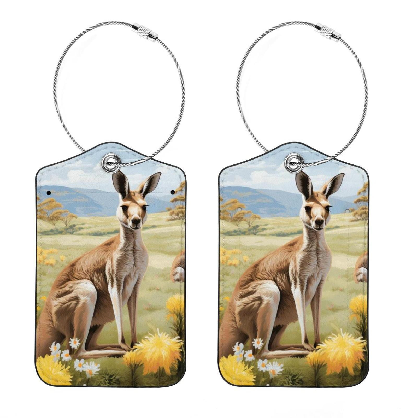 2 Pack of Kangaroo Luggage Tags for Adults Teens,Travel Bag Suitcase ...