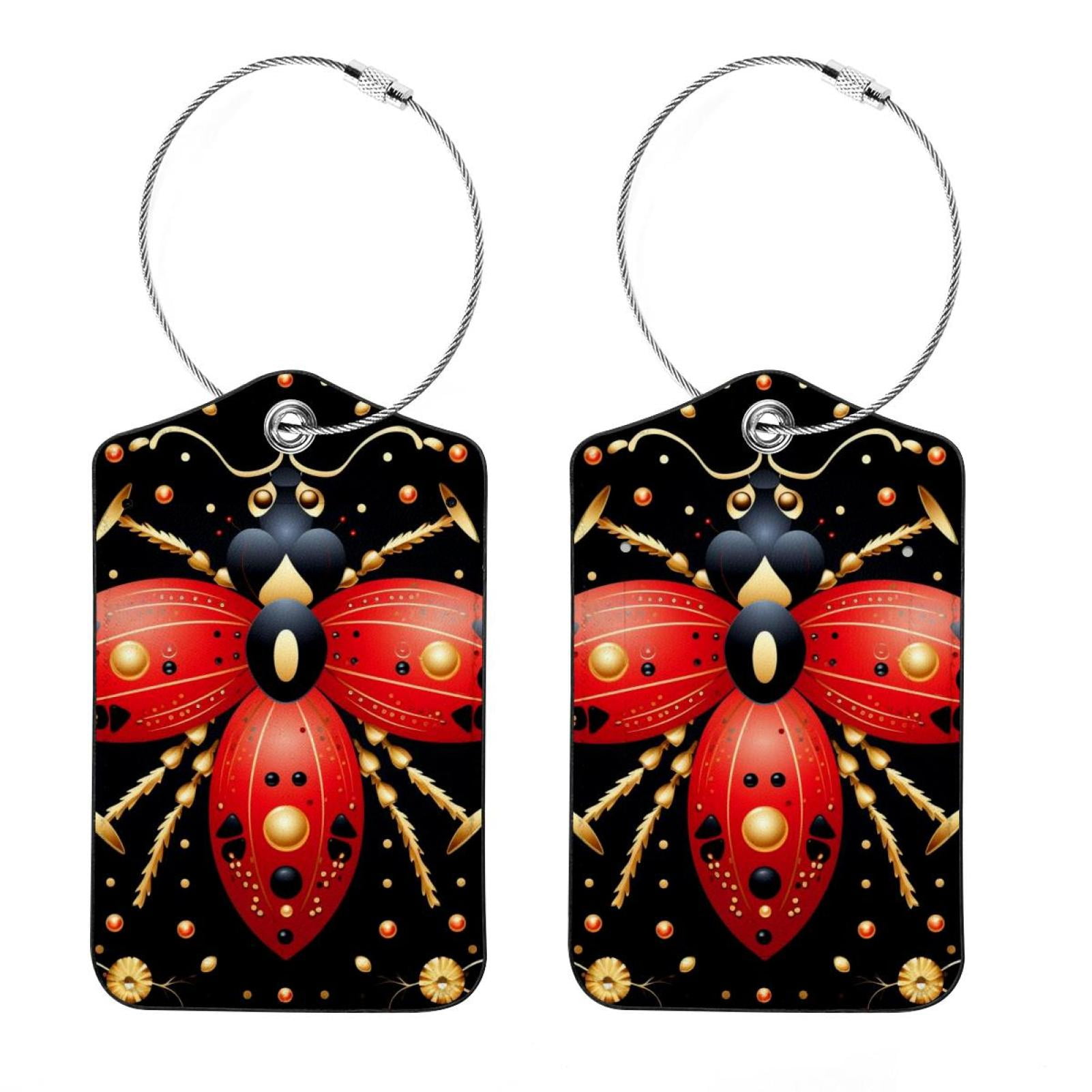 2 Pack of Ladybird Luggage Tags for Adults Teens,Travel Bag Suitcase ...