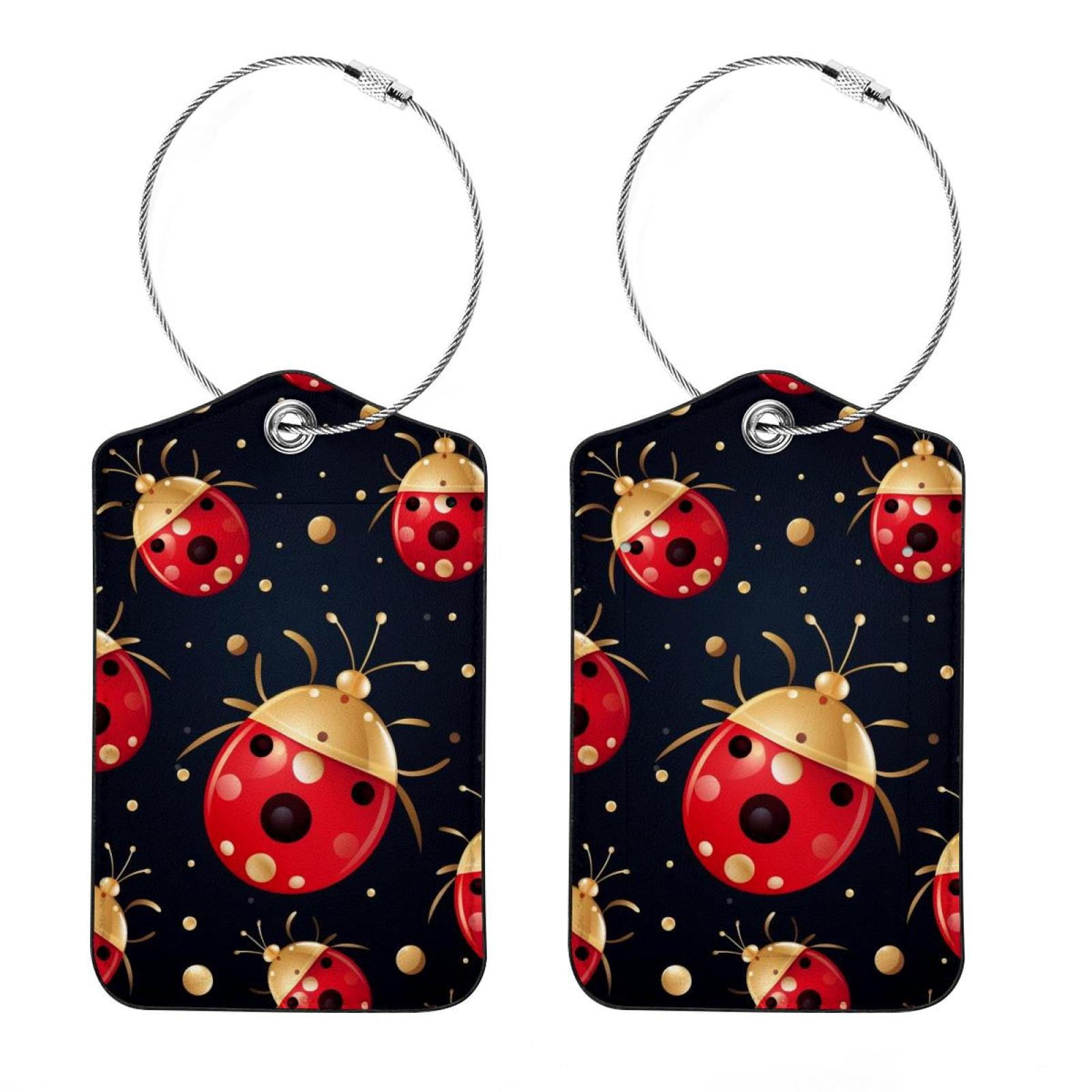 2 Pack of Ladybird Luggage Tags for Adults Teens,Travel Bag Suitcase ...