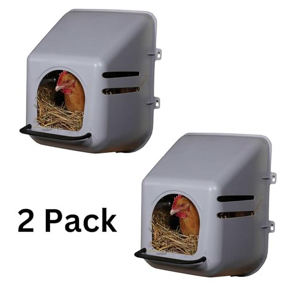 2 Pack of Large Mount Egg Nesting NEST Boxes with Perch for Chicken ...