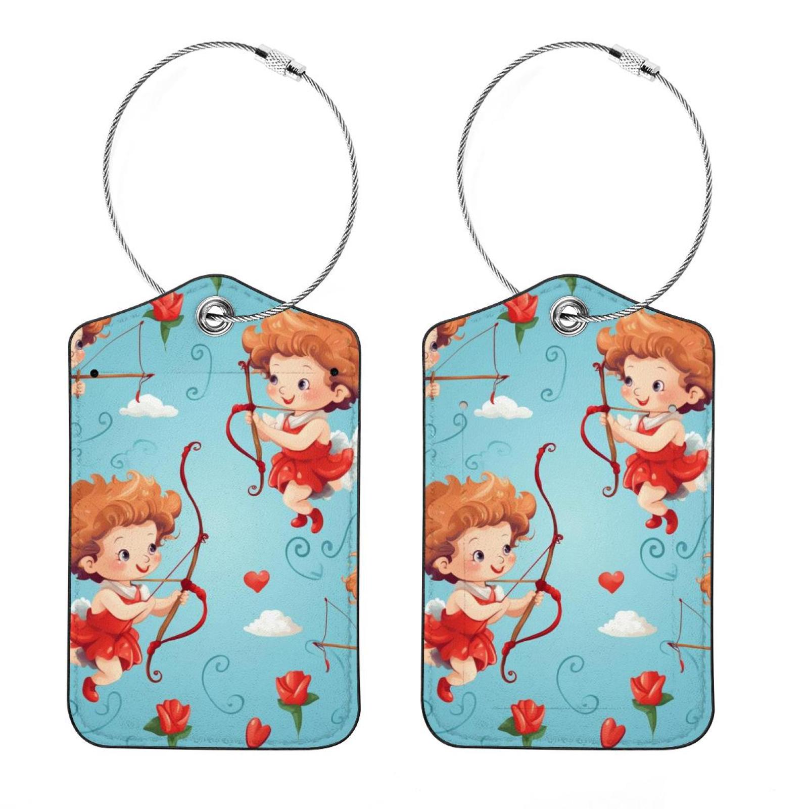 2 Pack of Love Cupid Heart Luggage Tags for Adults Teens,Travel Bag ...