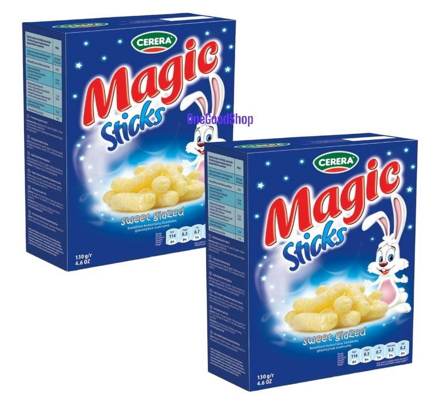 2 Pack of MAGIC CORN STICKS BLUE (VANILLA) 130GR-Sweet glazed corn ...
