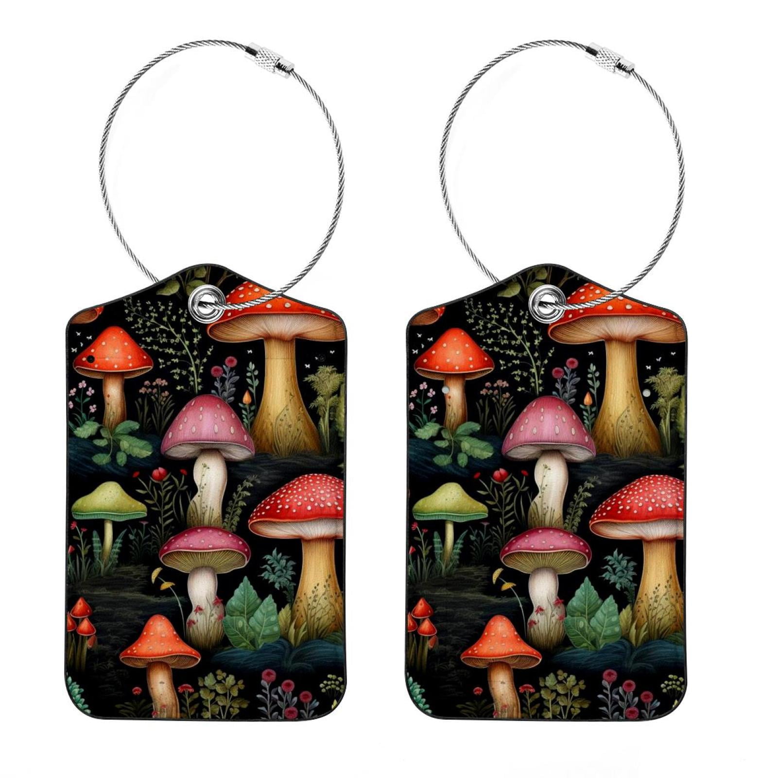 2 Pack of Mushroom Luggage Tags for Adults Teens,Travel Bag Suitcase ...