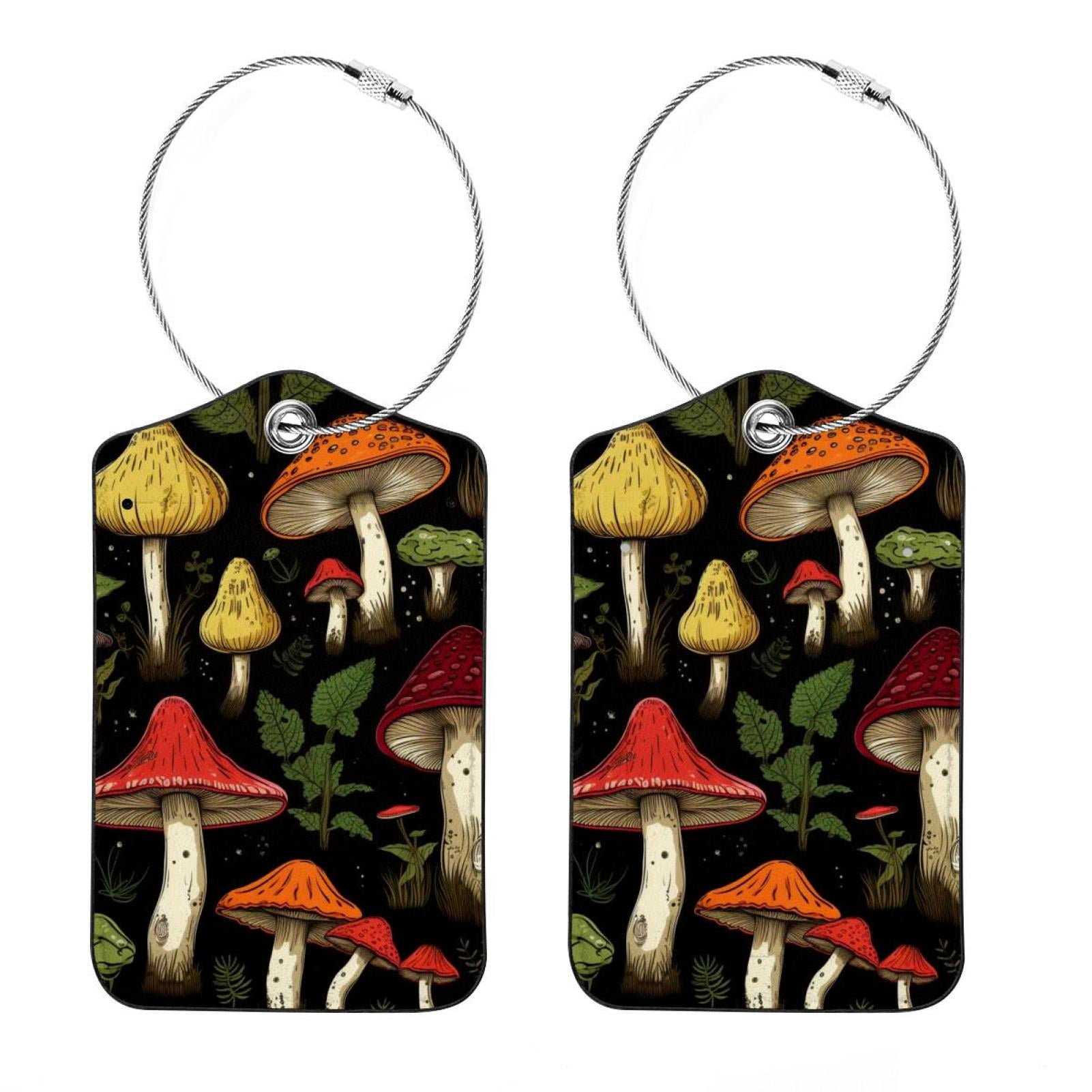 2 Pack of Mushroom Luggage Tags for Adults Teens,Travel Bag Suitcase ...