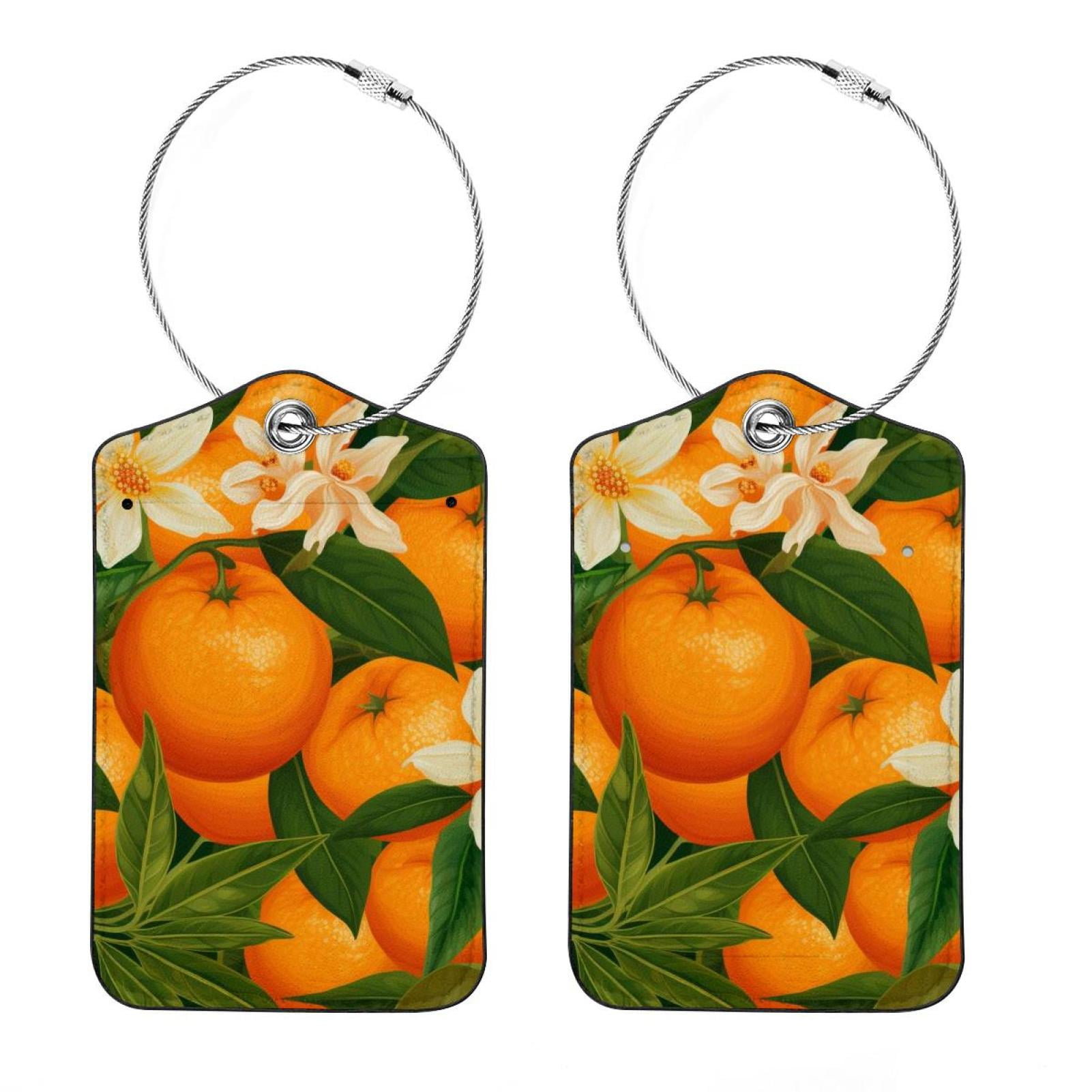 2 Pack of Orange Luggage Tags for Adults Teens,Travel Bag Suitcase ...