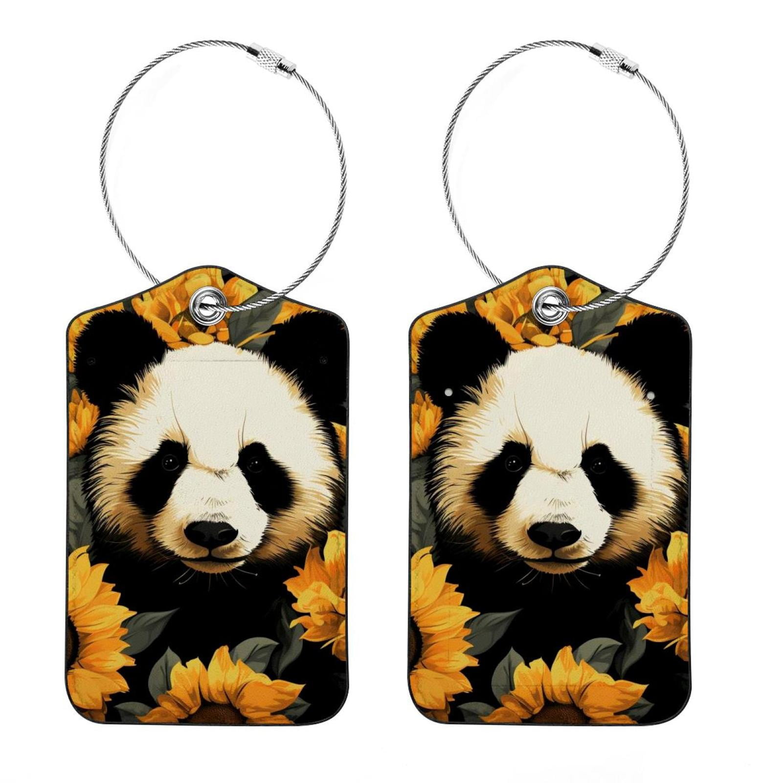 2 Pack of Panda Sunflower Luggage Tags for Adults Teens,Travel Bag ...