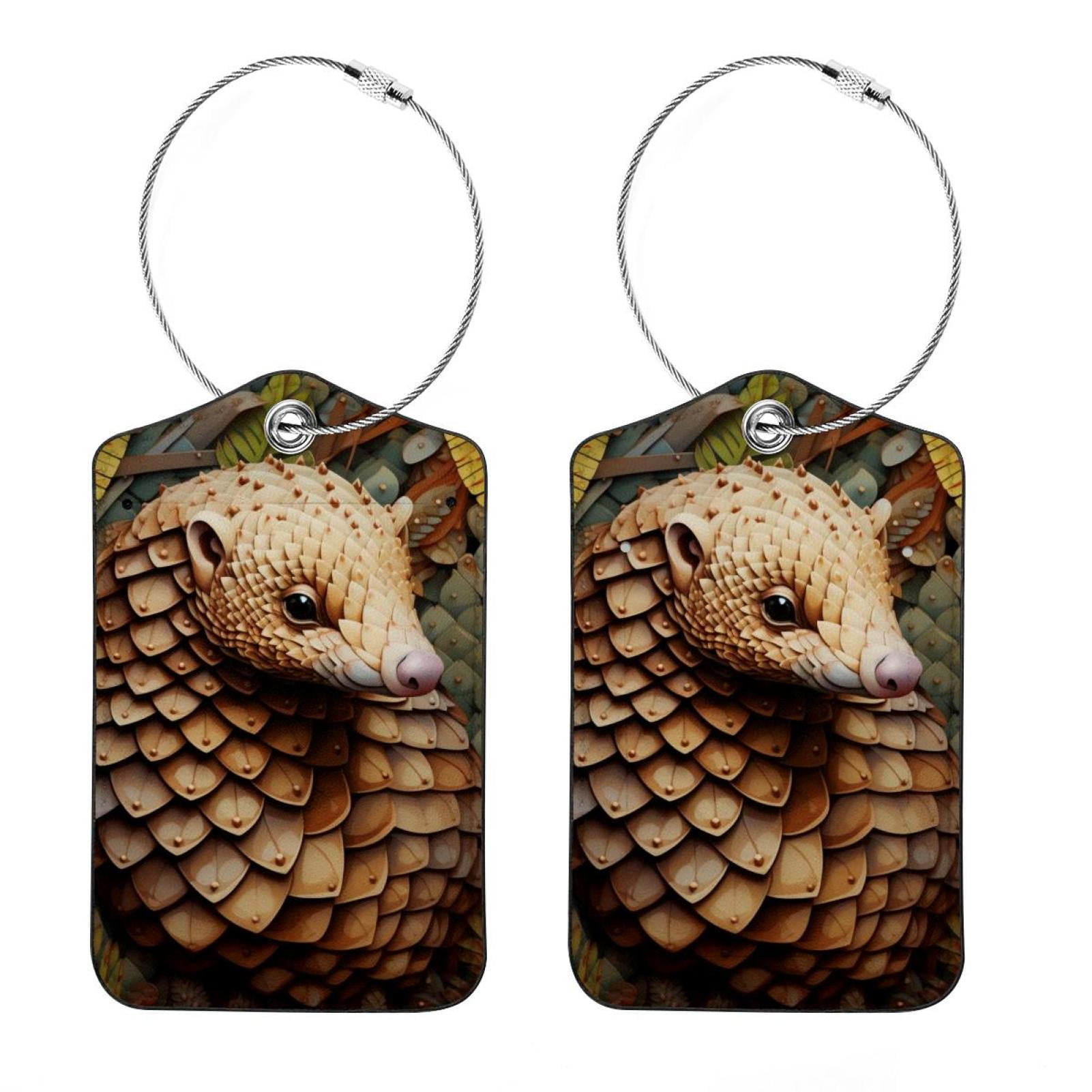 2 Pack of Pangolin Luggage Tags for Adults Teens,Travel Bag Suitcase ...