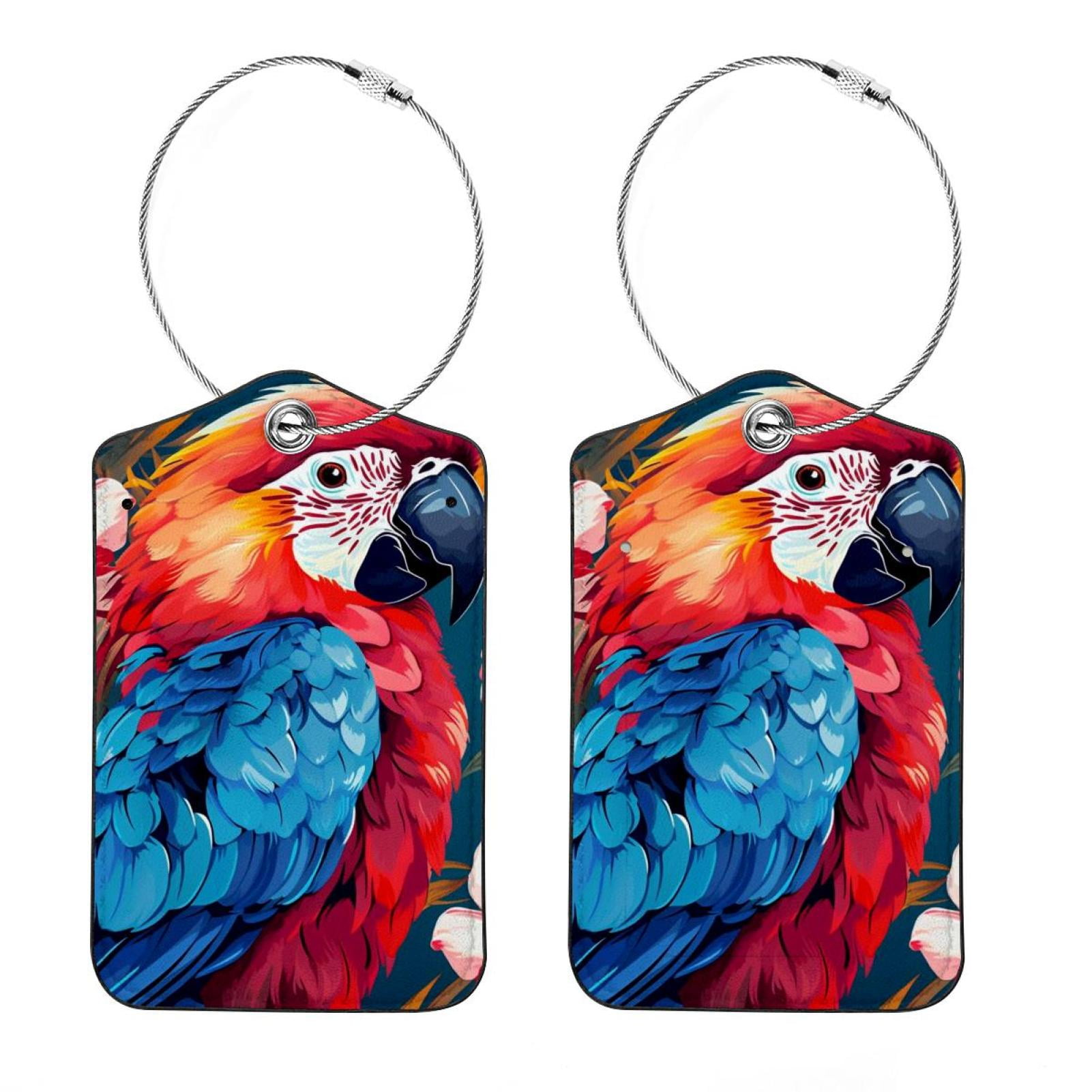 2 Pack of Parrot Luggage Tags for Adults Teens,Travel Bag Suitcase ...
