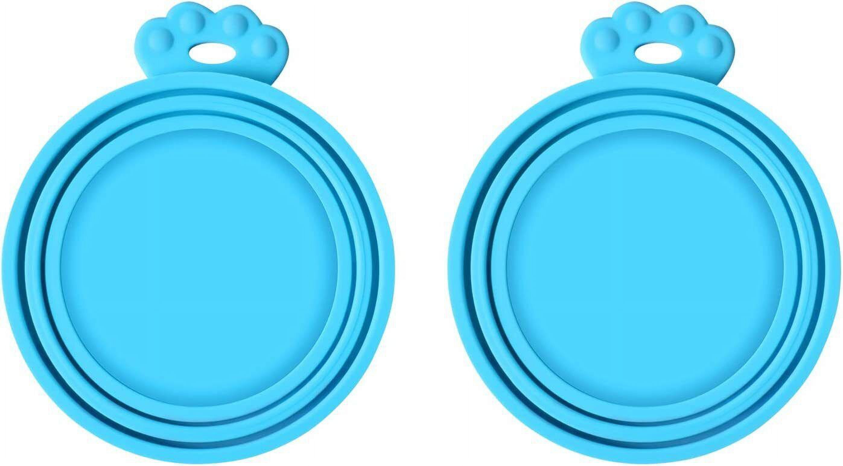 2 Pack of Pet Food Can Cover Silicone Reusable Cap Can Lids for Dog and ...