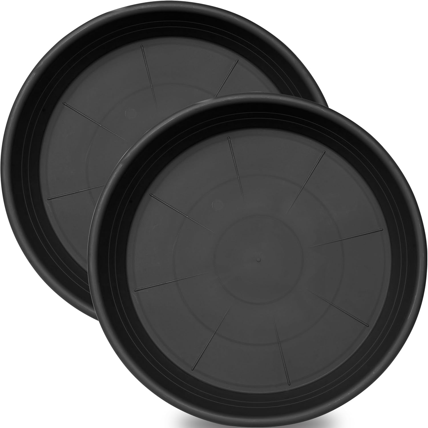 2 Pack of Plant Saucer 12 inch, 12 inch Plastic Plant Drip Trays, Heavy ...