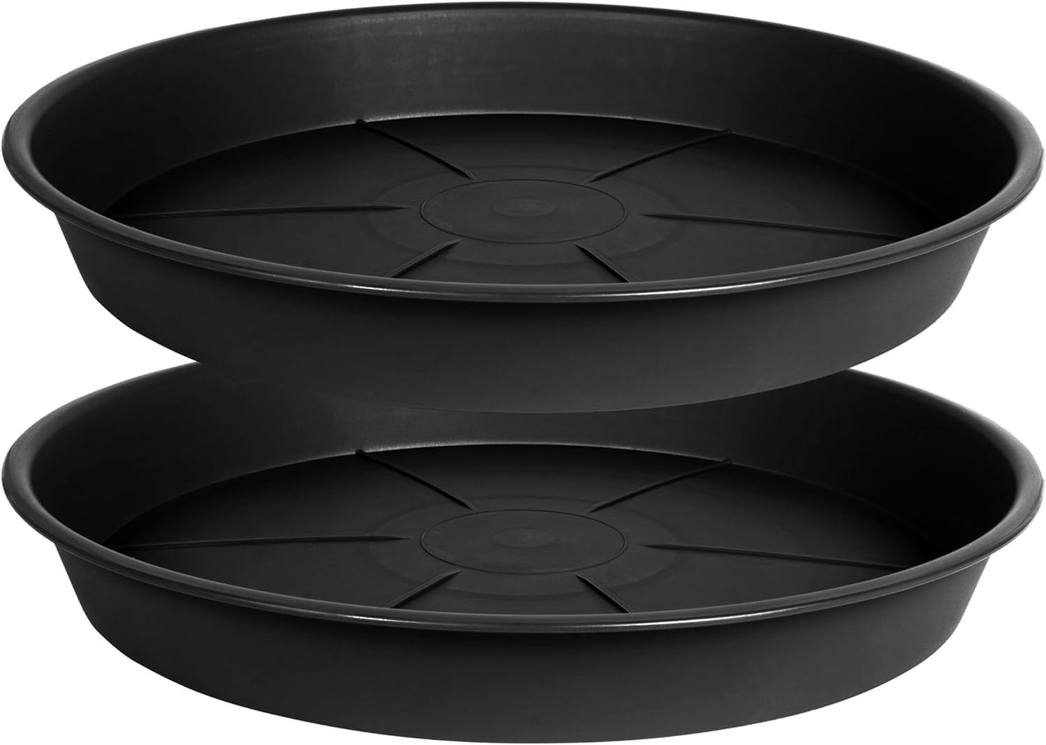 2 Pack of Plant Saucer 14 inch, Black Plastic Flower Plant Pot Saucer ...
