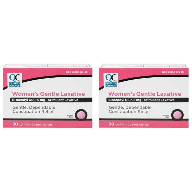 2 Pack of Quality Choice Bisacodyl 5mg Women's Gentle Laxative, 30 ...