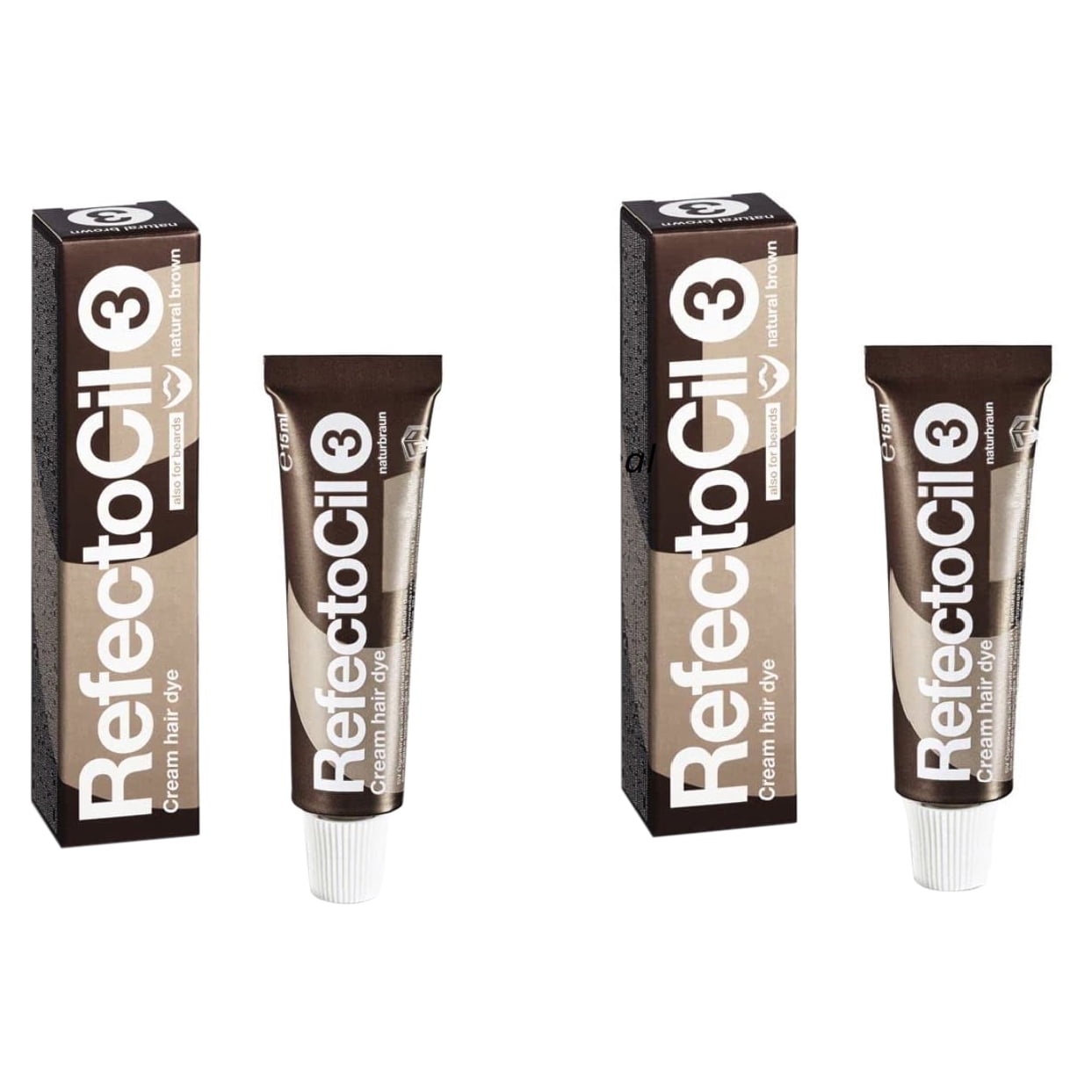 RefectoCil Cream Hair Dye, Natural Brown, 2 Pack, Eyelash and Eyebrow ...