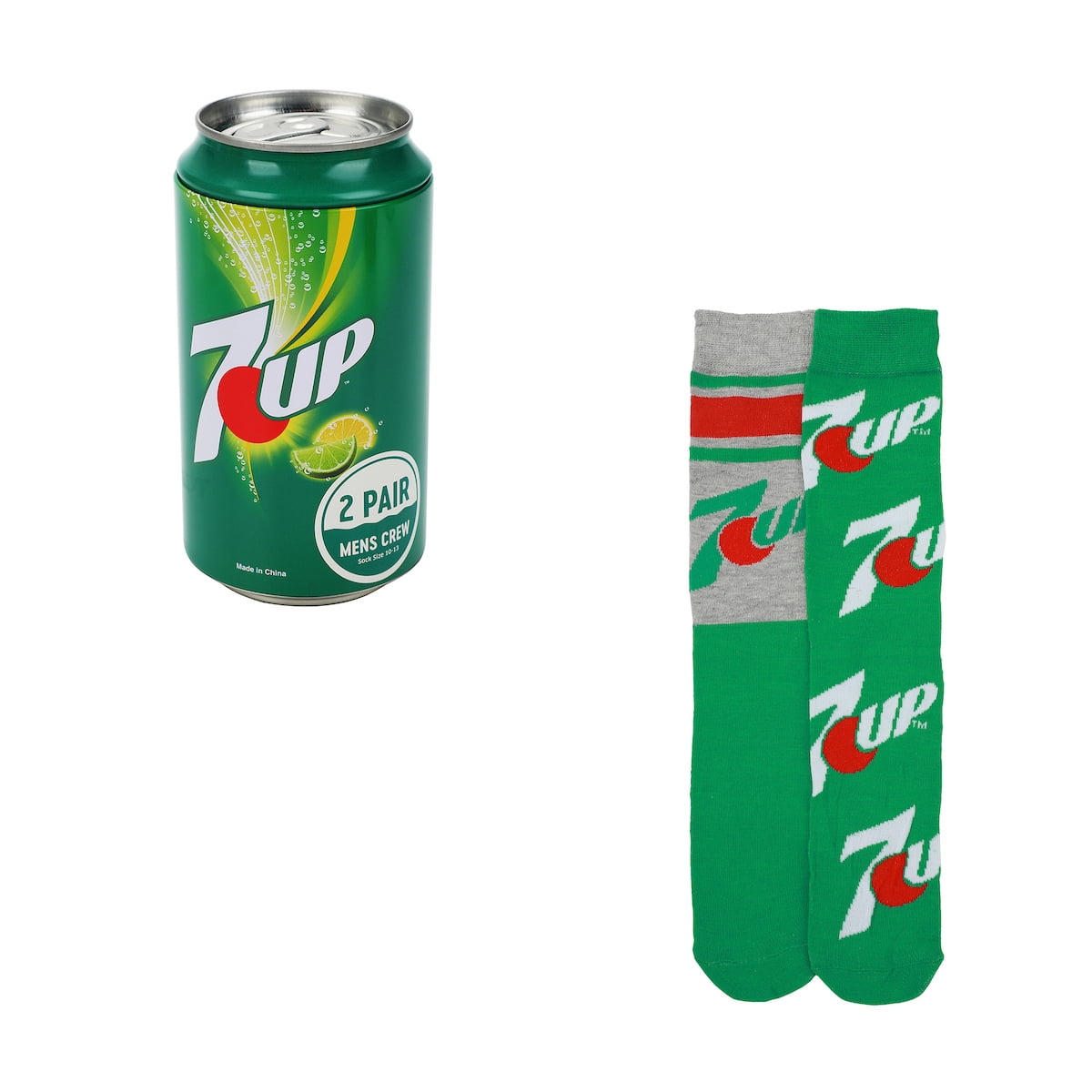 2-Pack of Refreshing 7UP Adult Crew Socks - Quench Your Thirst for ...