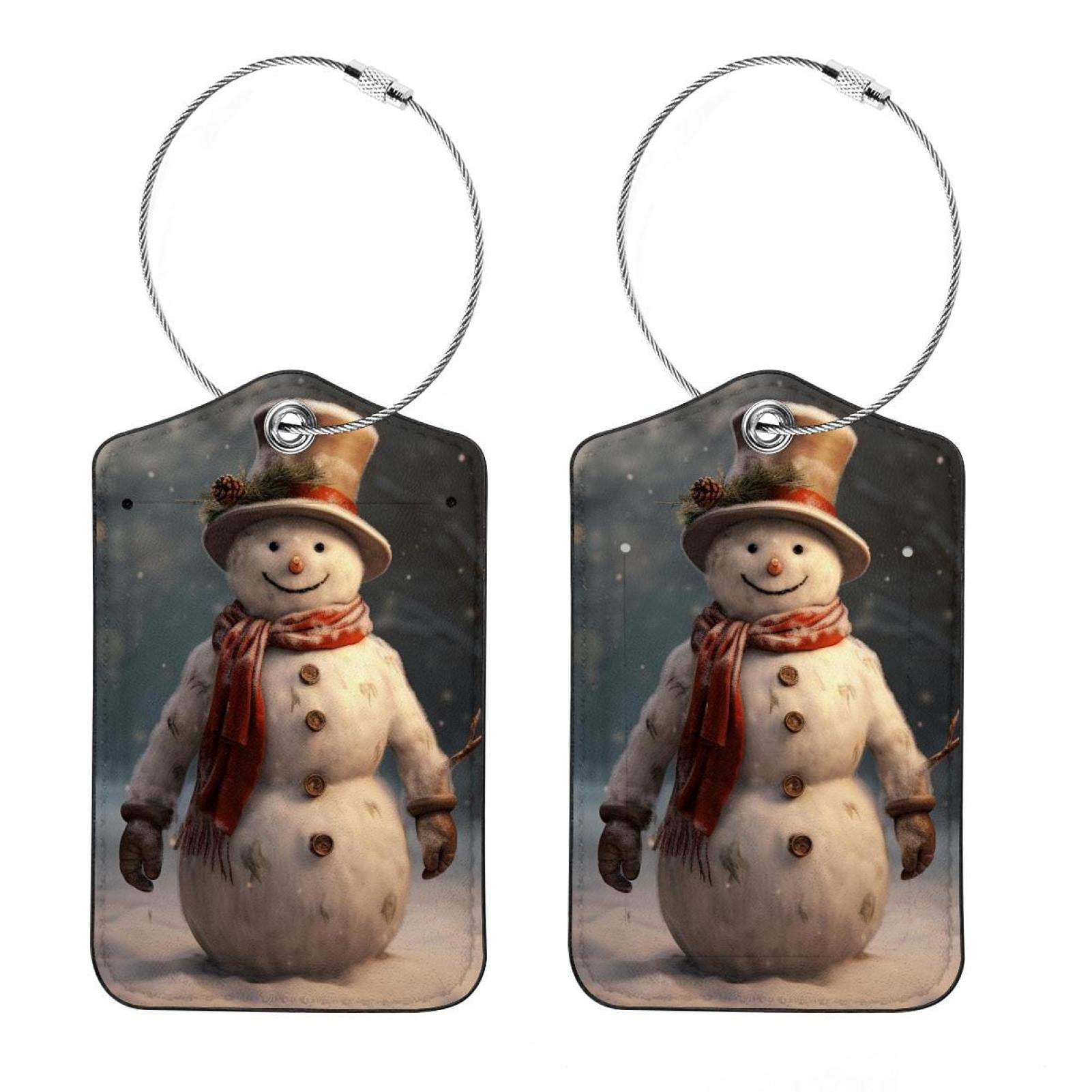 2 Pack of Retro Christmas Snowman Luggage Tags for Adults Teens,Travel ...