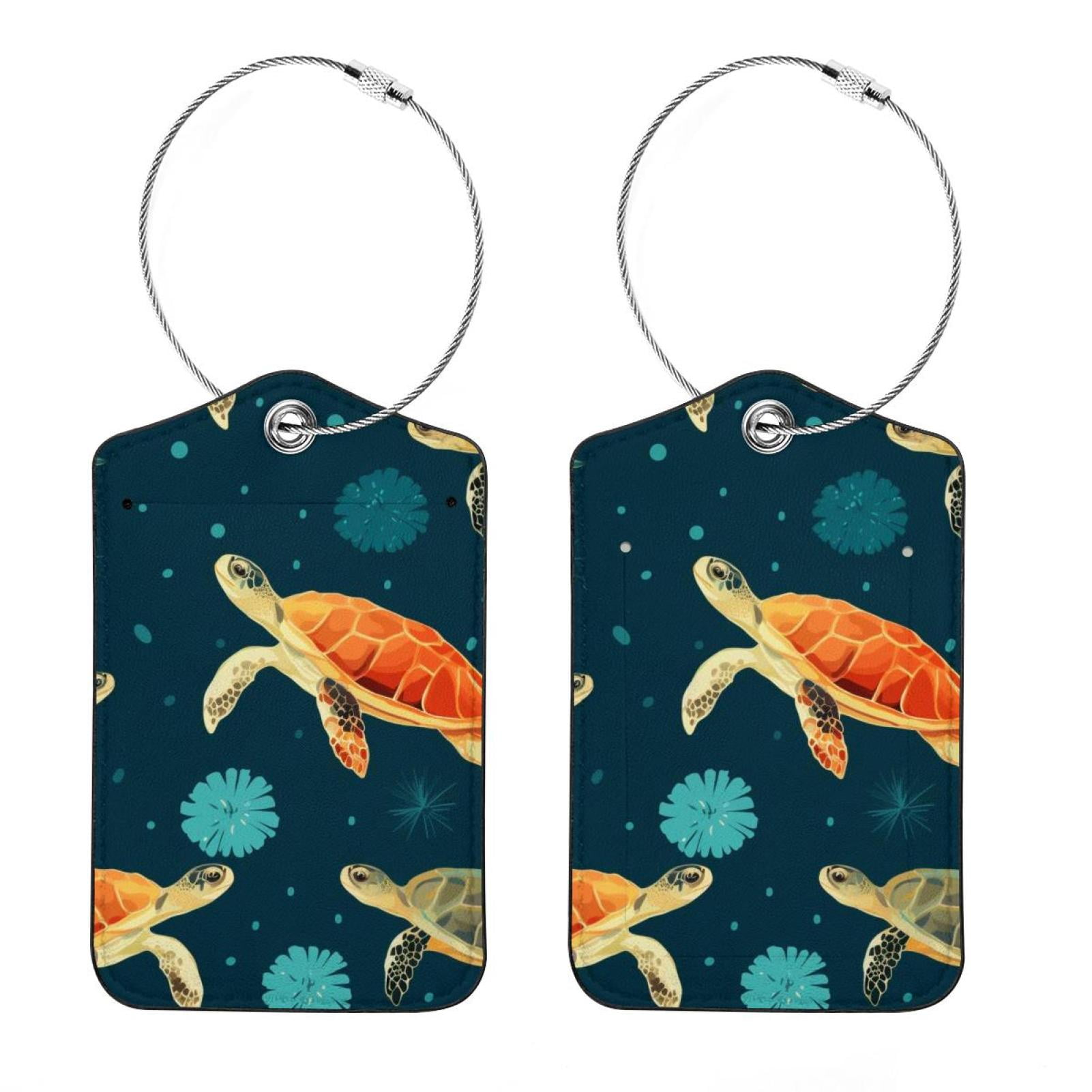 2 Pack of Sea Turtle Luggage Tags for Adults Teens,Travel Bag Suitcase ...