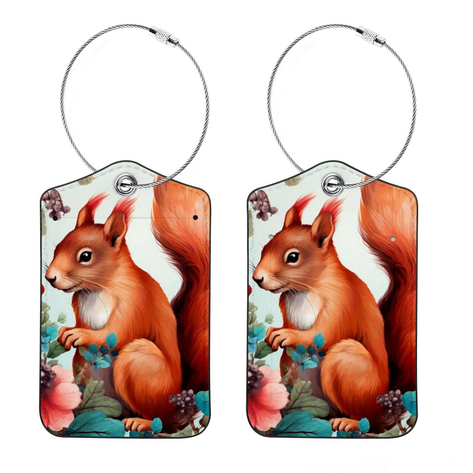 2 Pack of Squirrel Luggage Tags for Adults Teens,Travel Bag Suitcase ...