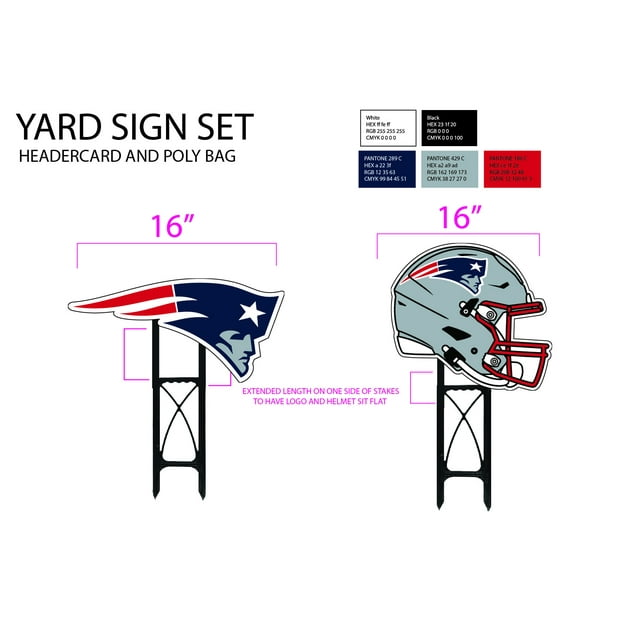 NFL New England Patriots 2 Pack of Team Fandom Yard Signs with Assorted ...