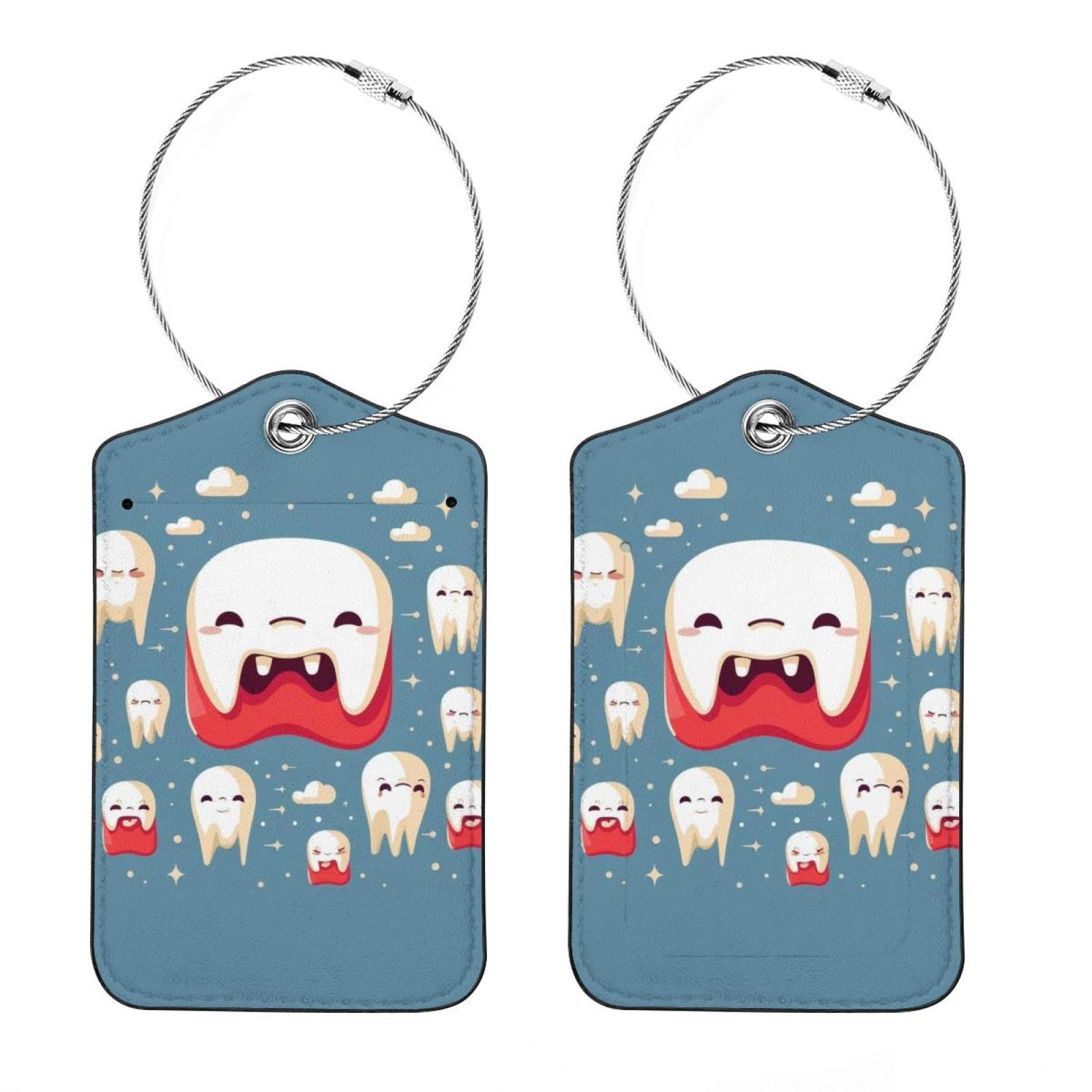 2 Pack of Teeth Luggage Tags for Adults Teens,Travel Bag Suitcase ...