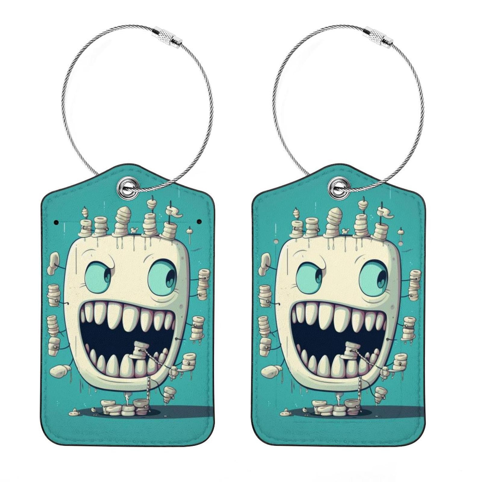 2 Pack of Teeth Luggage Tags for Adults Teens,Travel Bag Suitcase ...