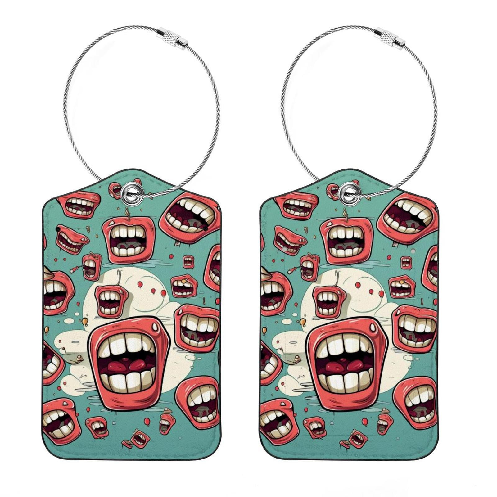 2 Pack of Teeth Luggage Tags for Adults Teens,Travel Bag Suitcase ...