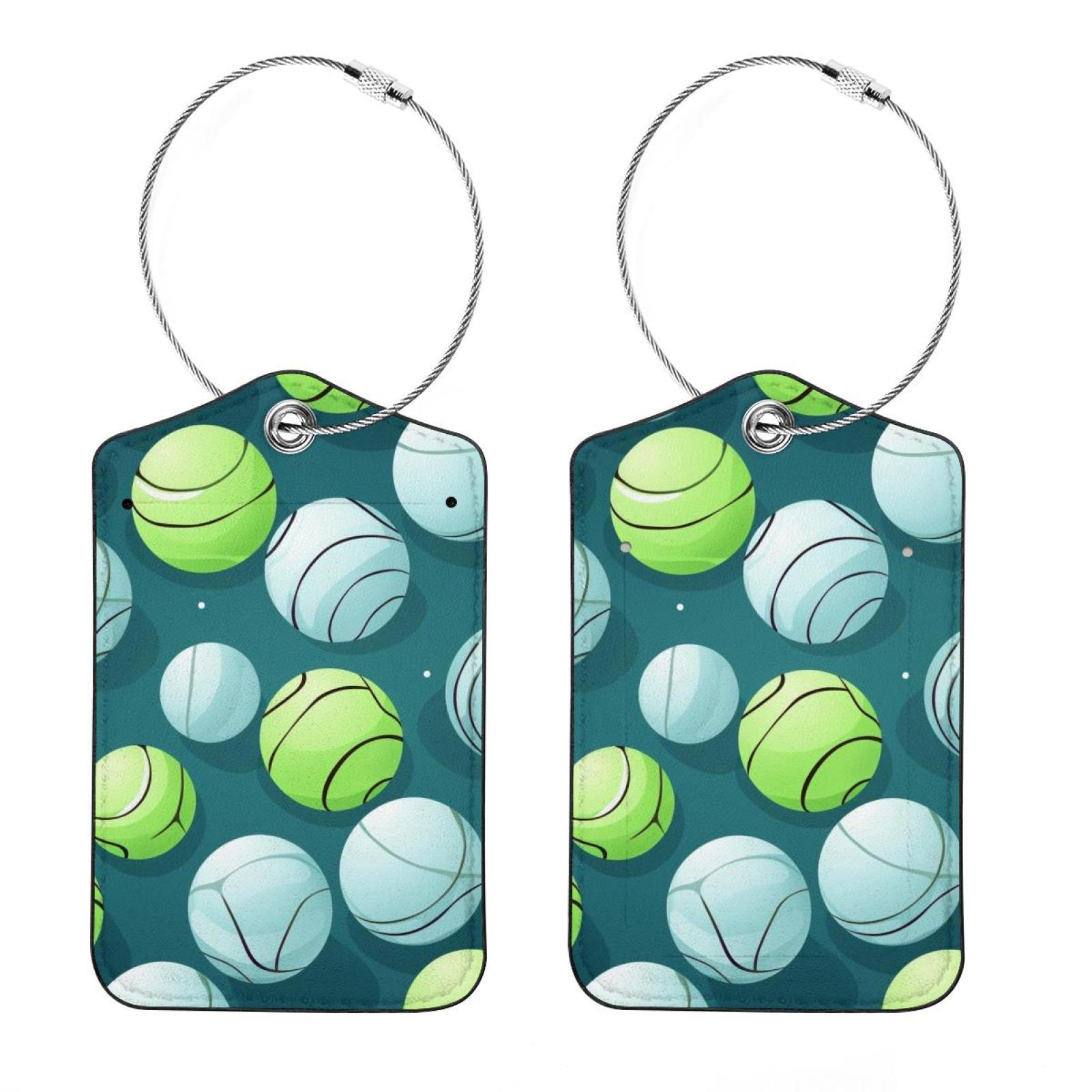 2 Pack of Tennis Ball Luggage Tags for Adults Teens,Travel Bag Suitcase ...