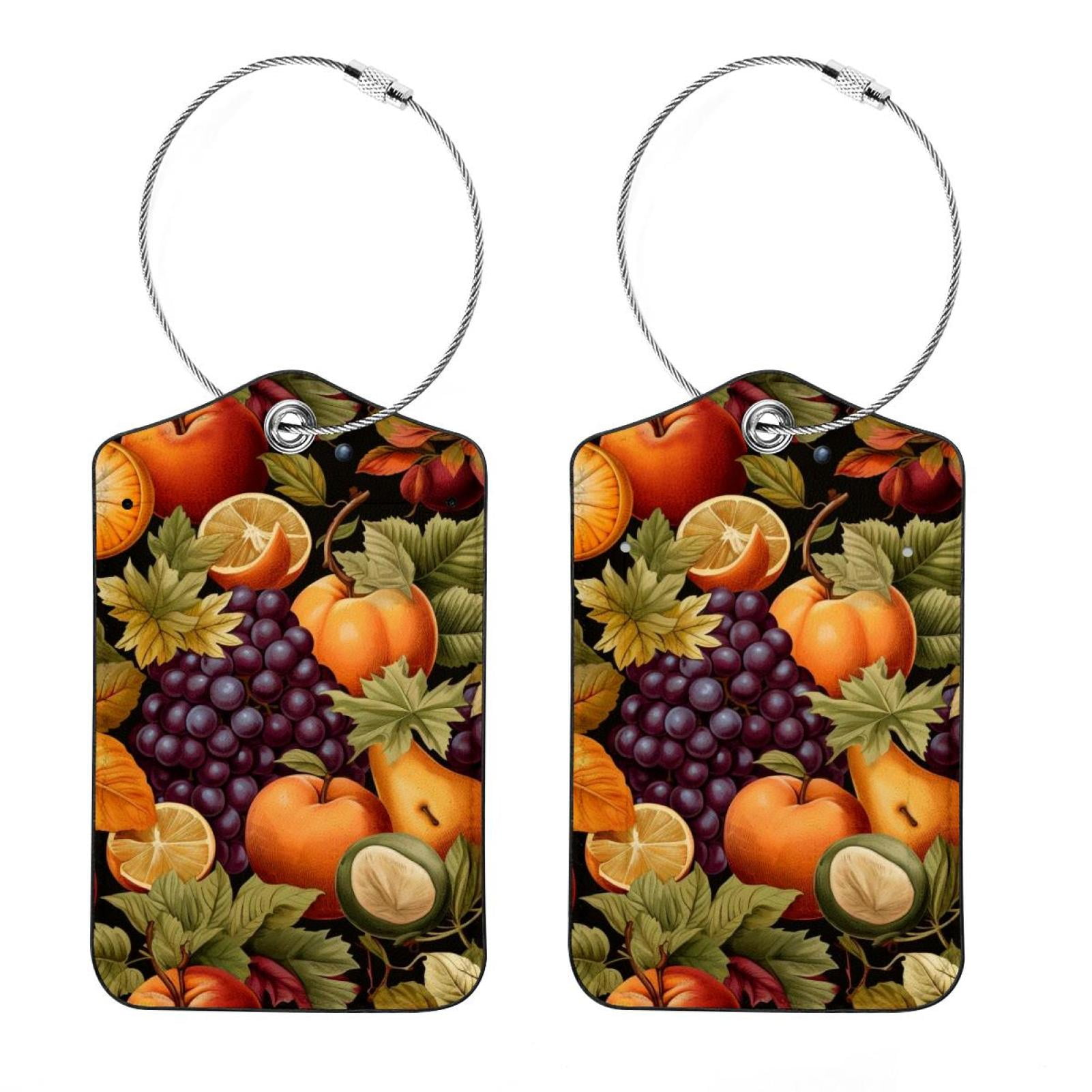 2 Pack of Thanksgiving Fruit Luggage Tags for Adults Teens,Travel Bag ...