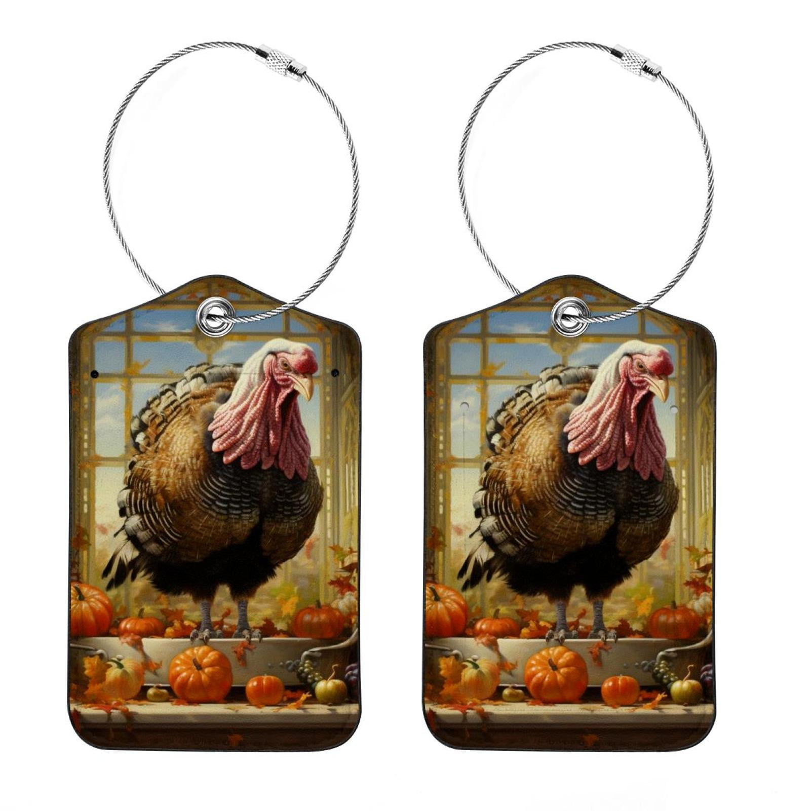 2 Pack of Thanksgiving Turkey Luggage Tags for Adults Teens,Travel Bag ...