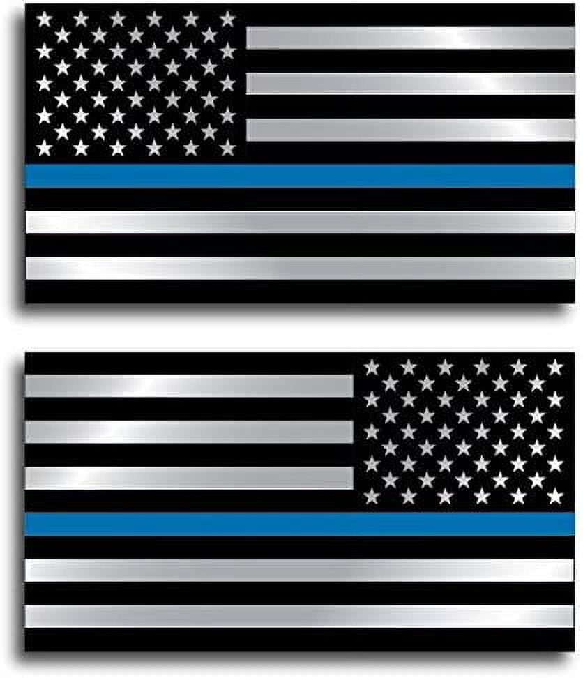 2 Pack of Thin Blue Line Police Officer One Regular and One Reversed ...