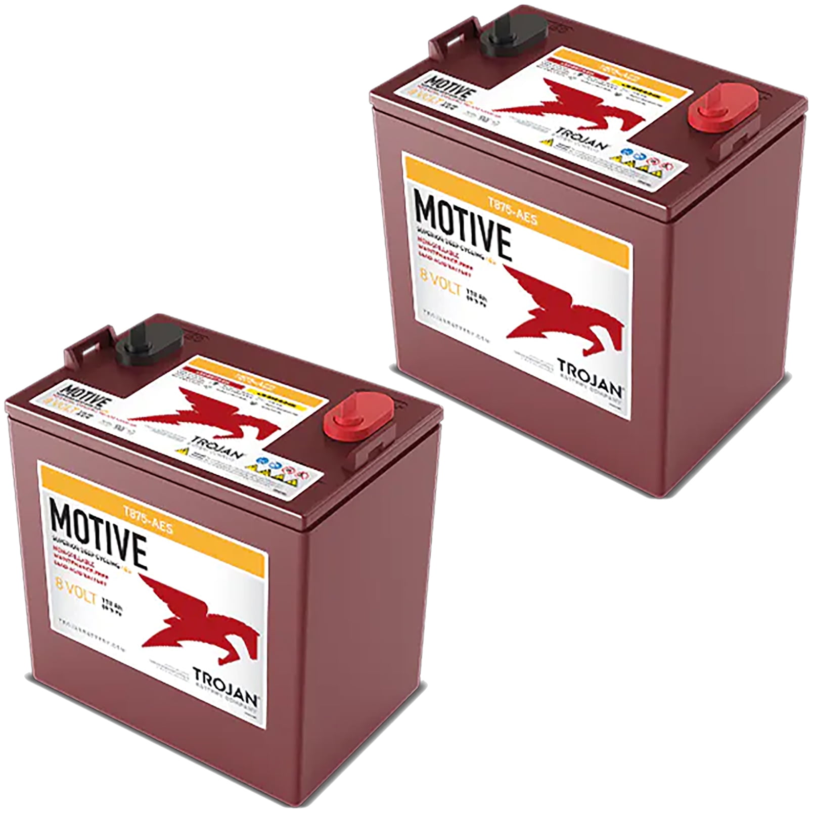 2 Pack of Trojan T875-AES 8V Superior Deep Cycling VRLA AGM Batteries ...