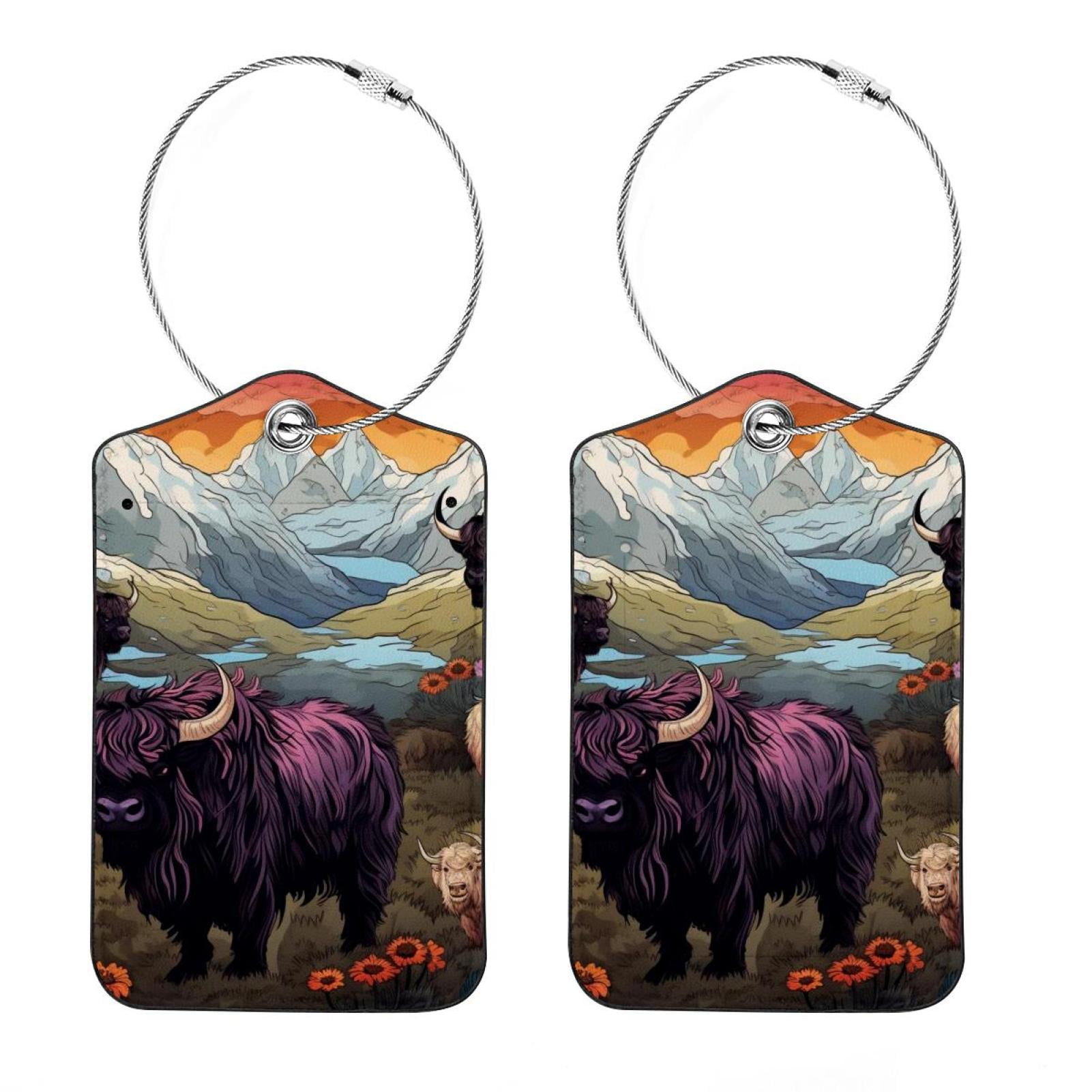 2 Pack of Yak Luggage Tags for Adults Teens,Travel Bag Suitcase Labels ...