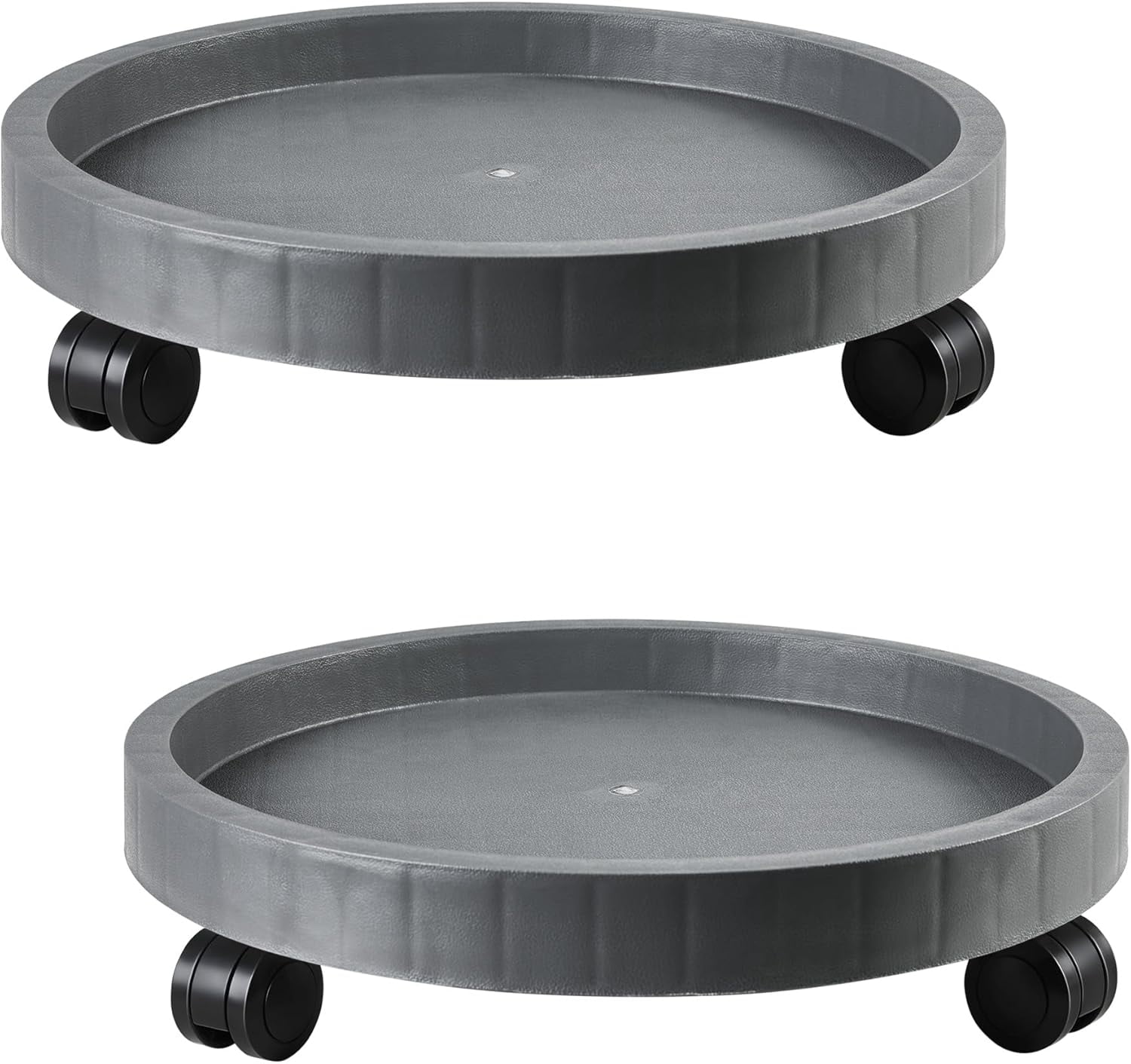 2 Pack of12.6 Inch Planter Caddies Rolling Saucer Caddy with Wheels ...