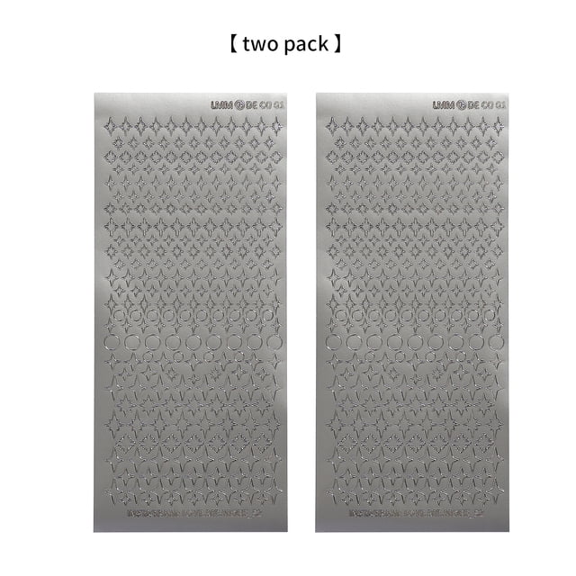 2 Pack/set Bronzing Hot Silver Flower Series PVC Goo Card Sticker ...