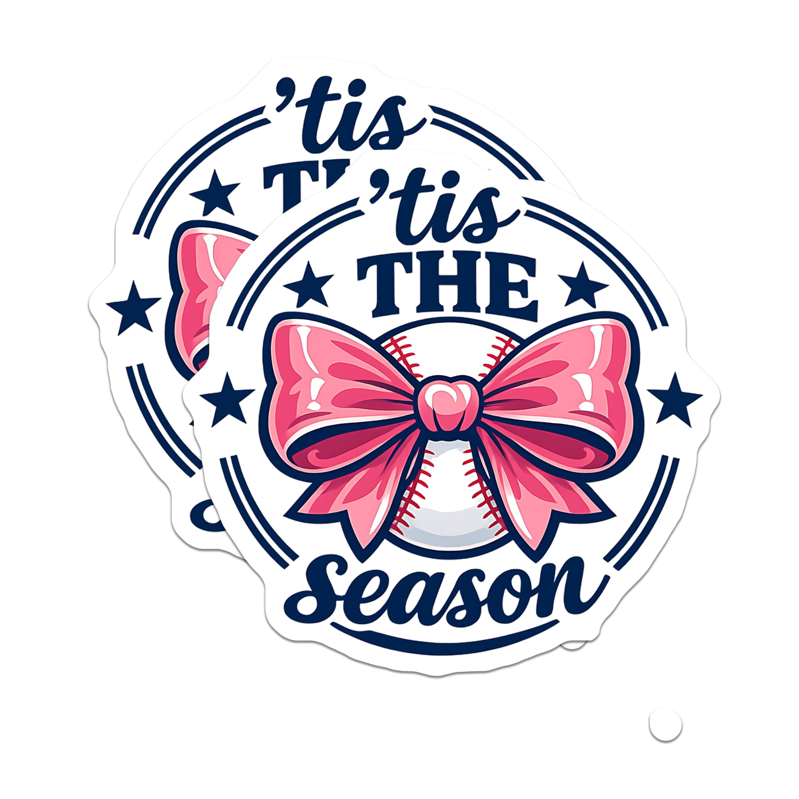 (2 Pack) 'tis The Season Baseball Stickers - Pink Bow Sports - Holiday ...