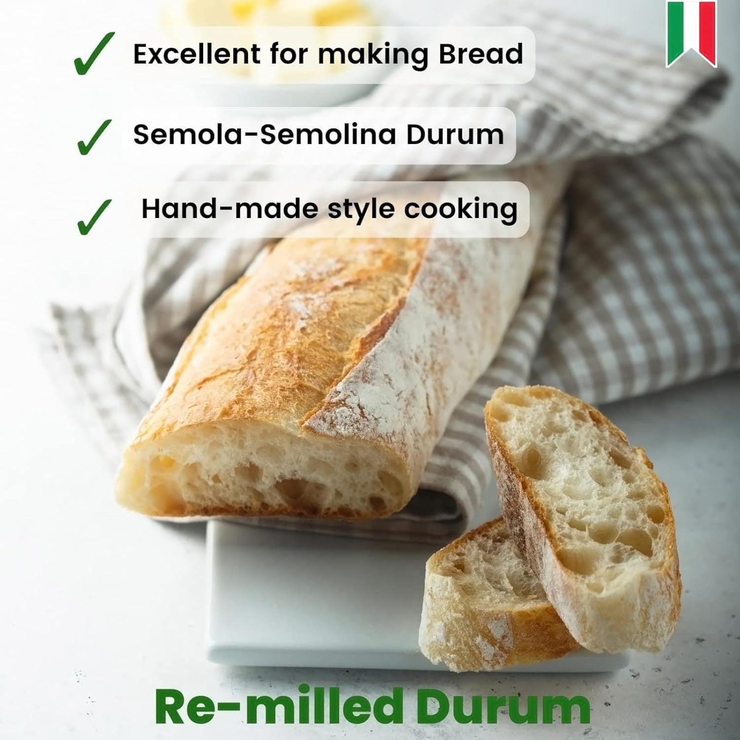 2 Pack x 1 kg, Semola Flour, Semolina Rimachinata di grano duro, Great ...