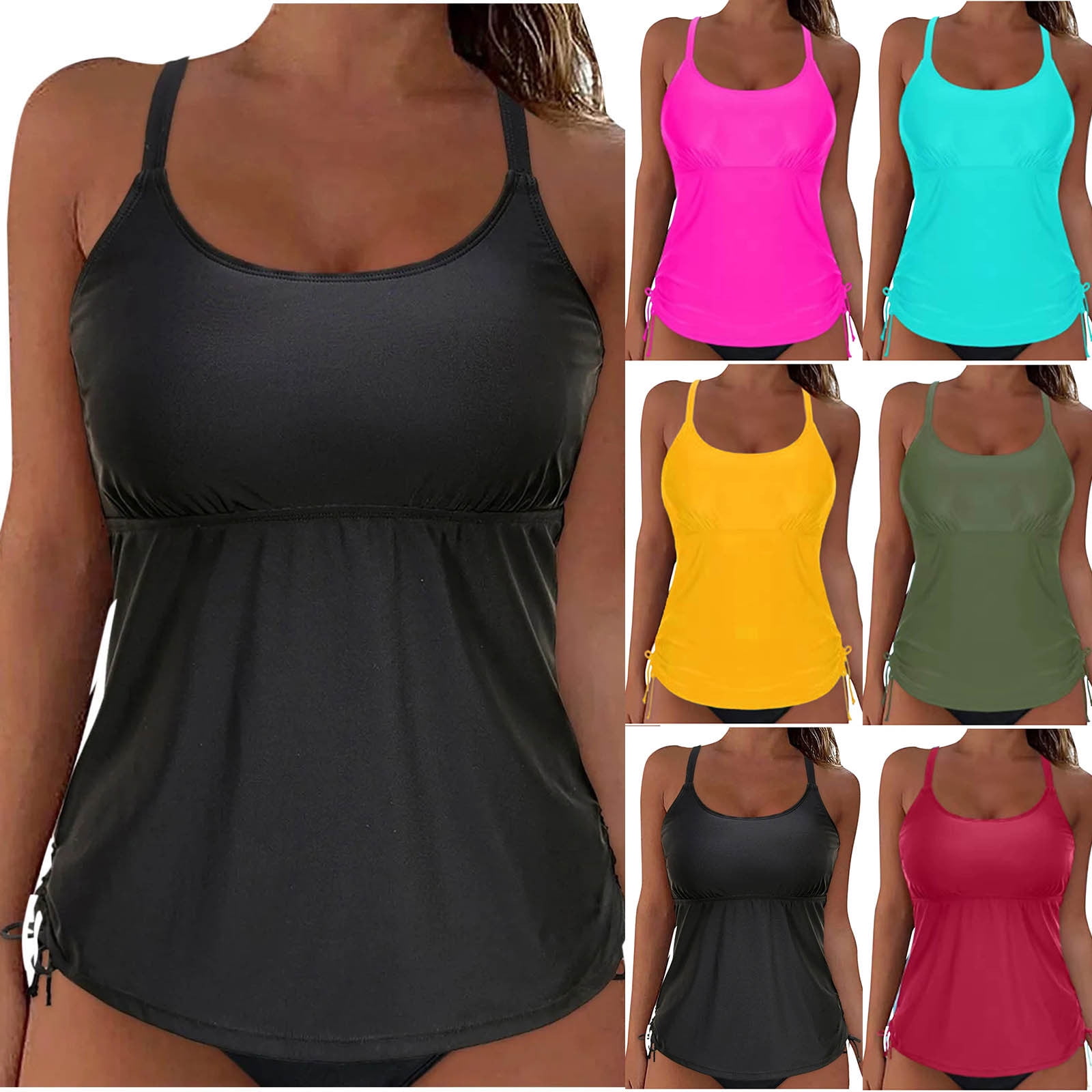 2 Pack ylioge Swimsuits For Women Two Piece Tankinis Built in Bras ...